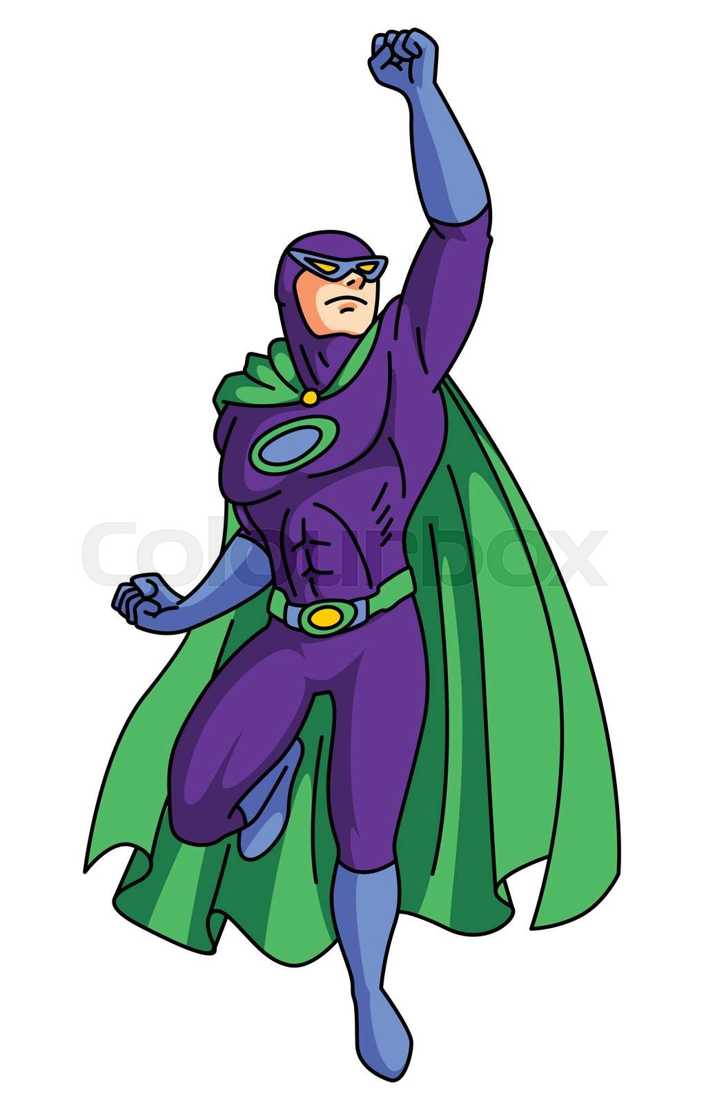 Red Super Hero Cartoon Illustration | Stock vector | Colourbox