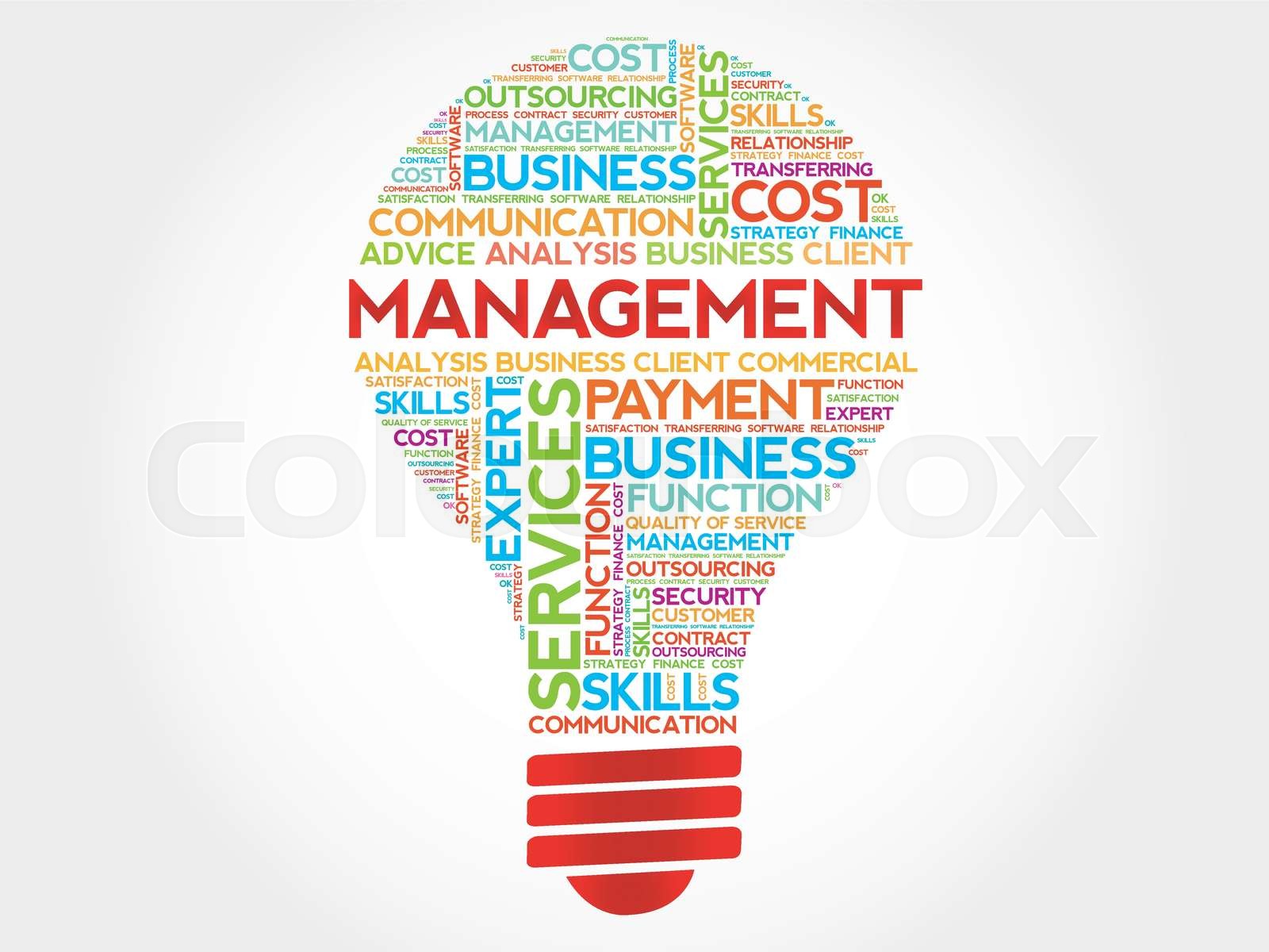 Management bulb word cloud | Stock vector | Colourbox