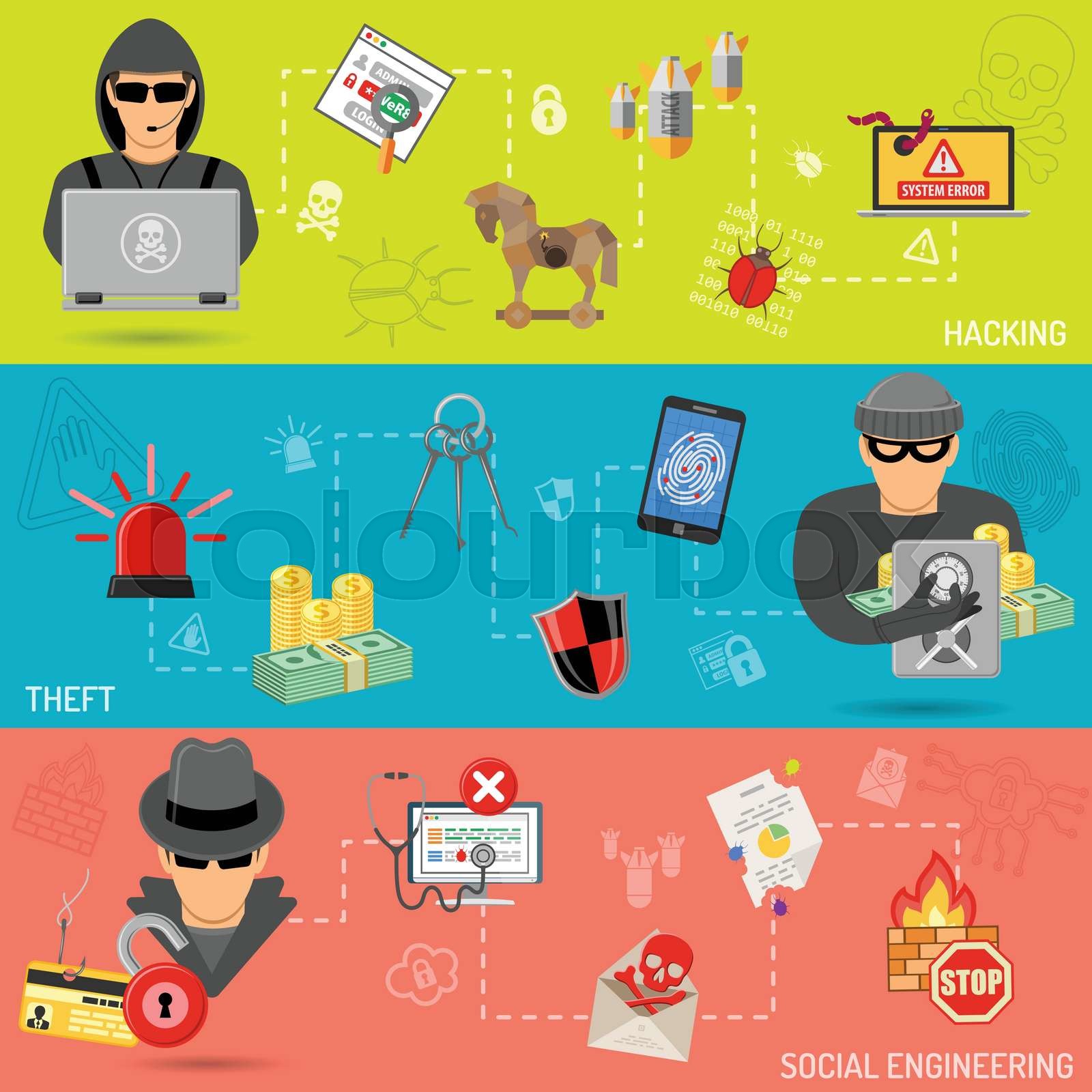 Cyber Crime Banners | Stock vector | Colourbox