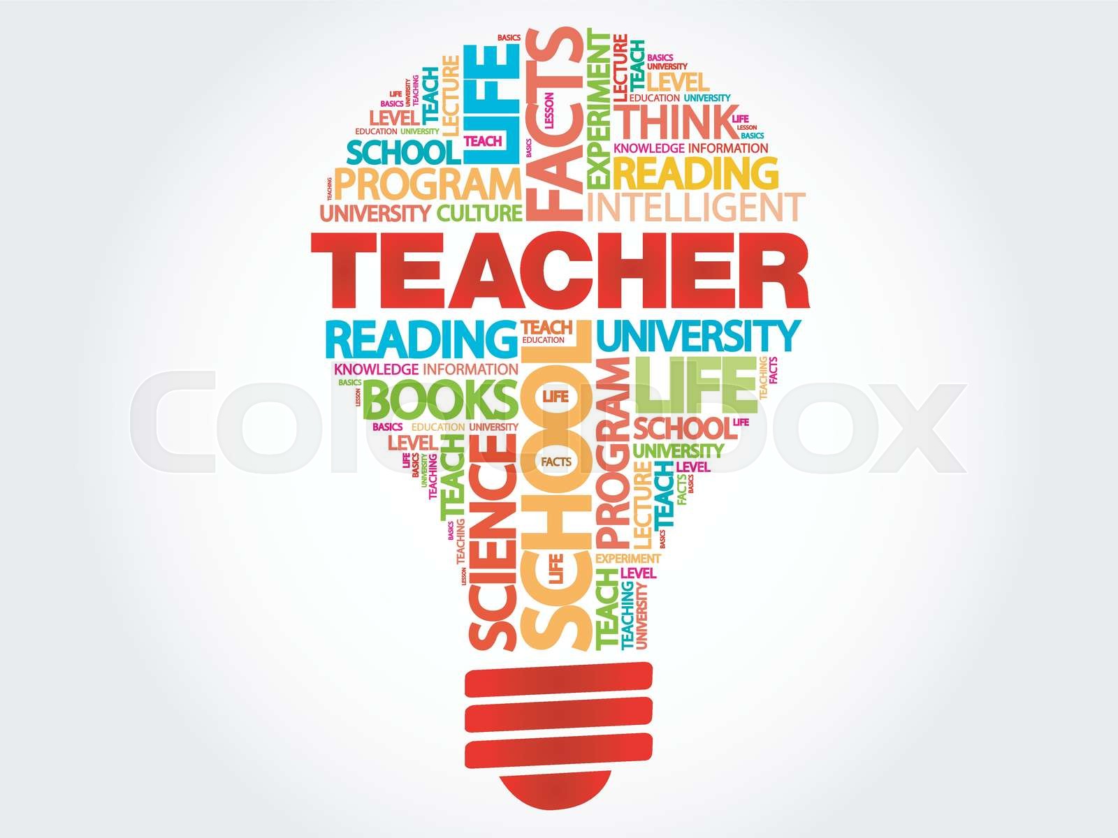 TEACHER bulb word cloud | Stock vector | Colourbox