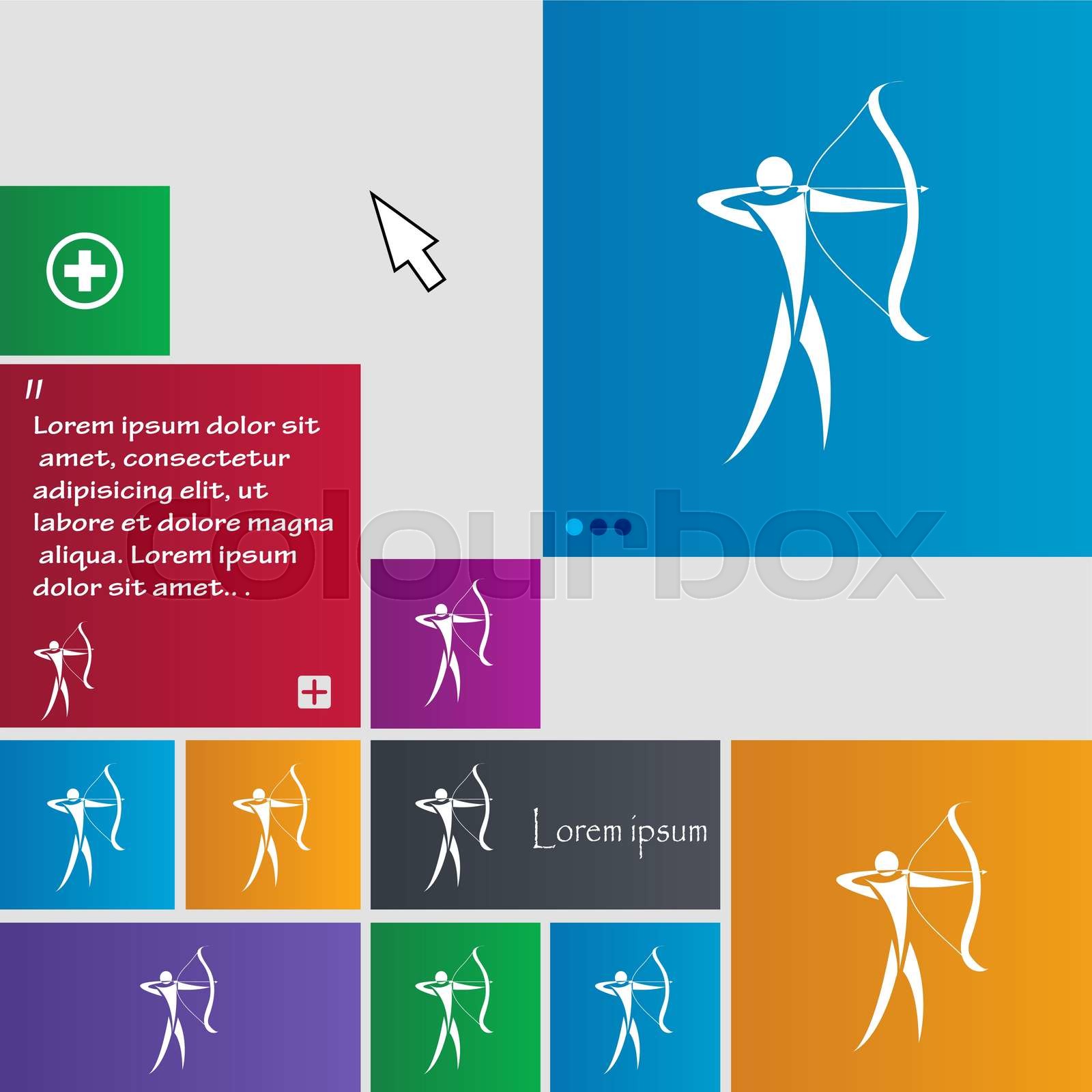 Archery icon sign. buttons. Modern interface website buttons with ...