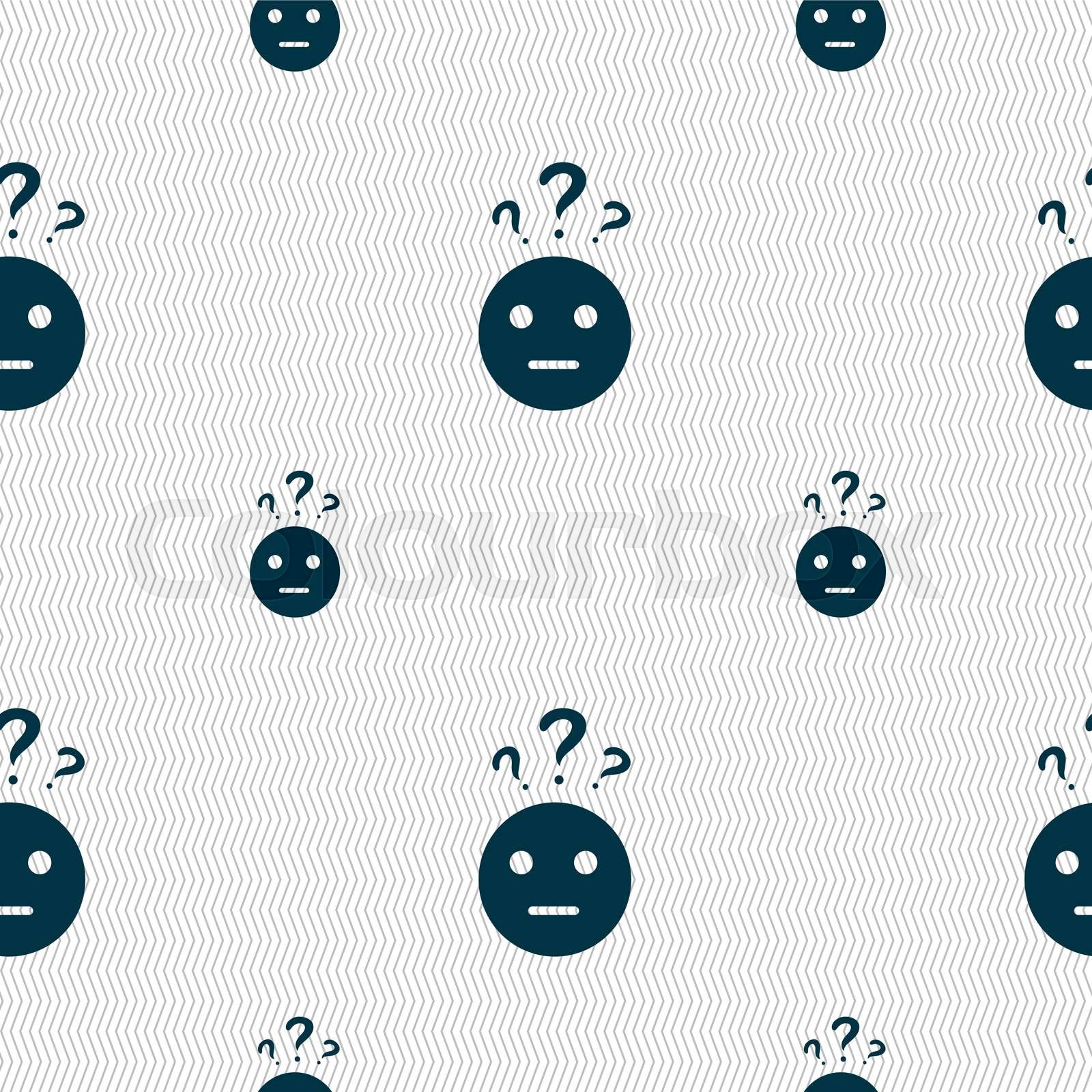 question mark and man, incomprehension icon sign. Seamless pattern with ...