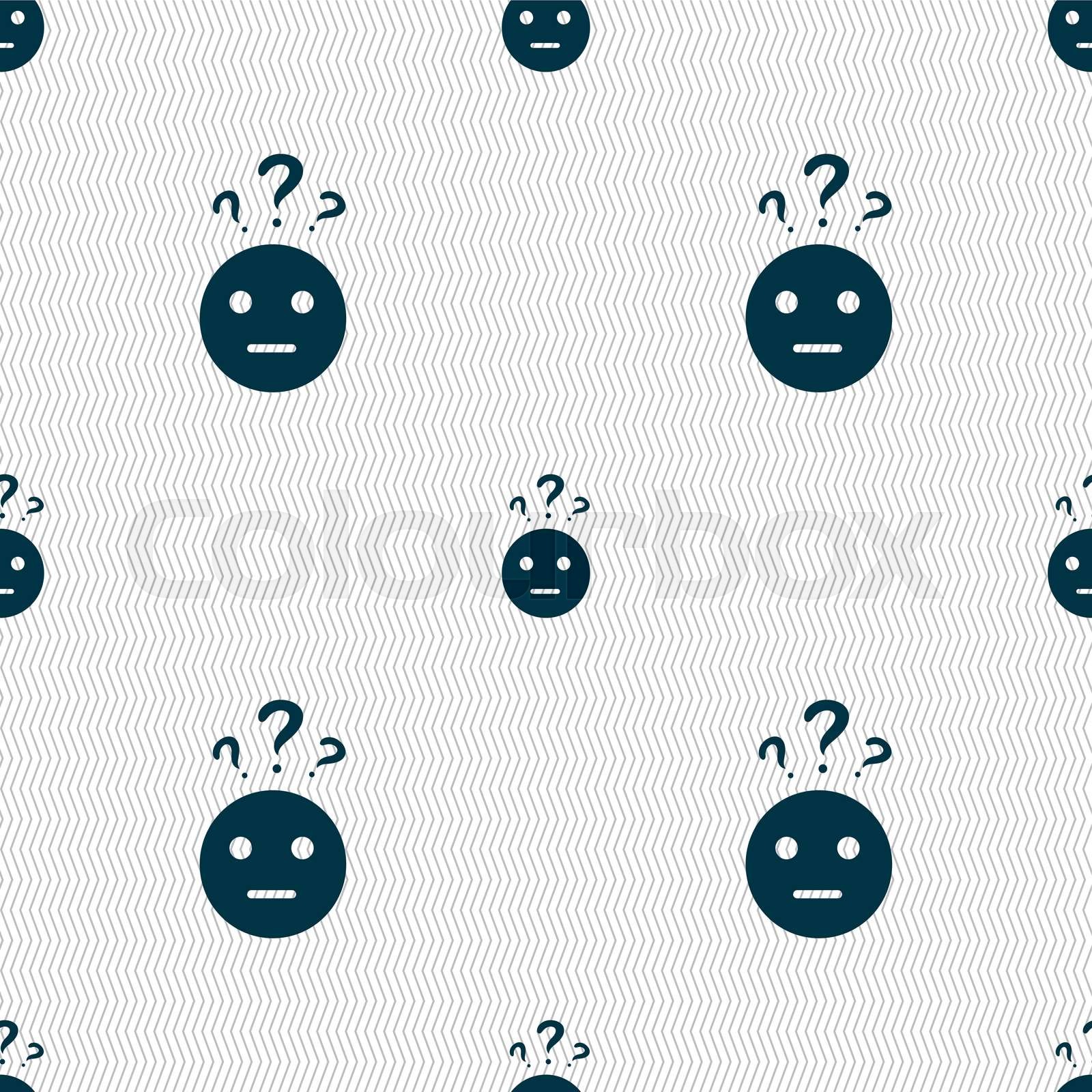 question mark and man, incomprehension icon sign. Seamless pattern with ...