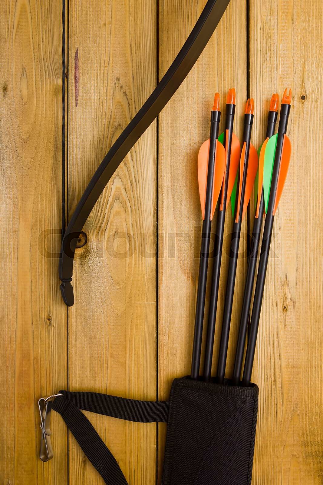 Professional bow with a set of arrows | Stock image | Colourbox