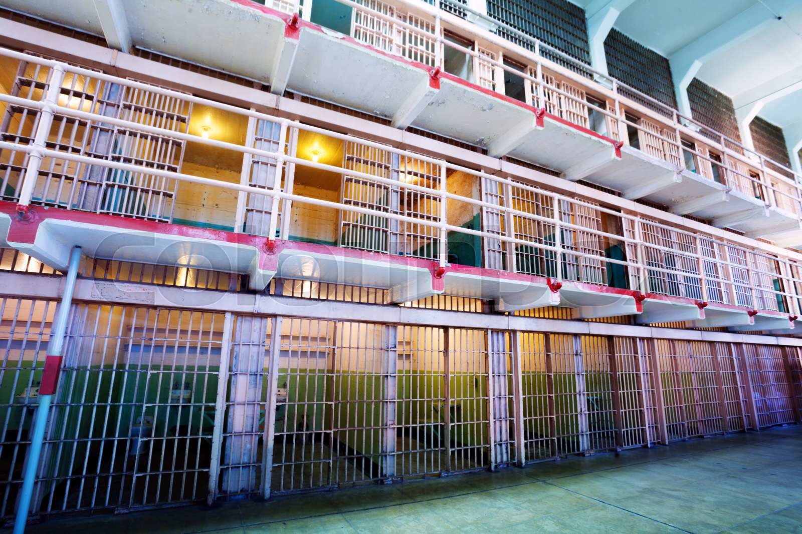 Many cells rows in typical American prison | Stock image | Colourbox
