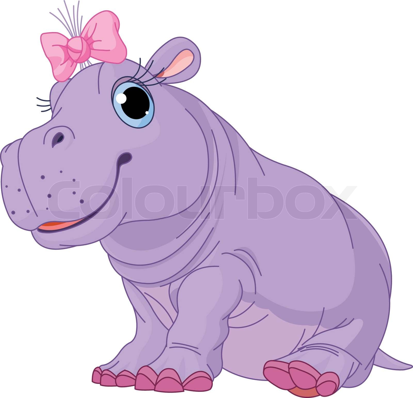 Baby Hippo girl | Stock vector | Colourbox