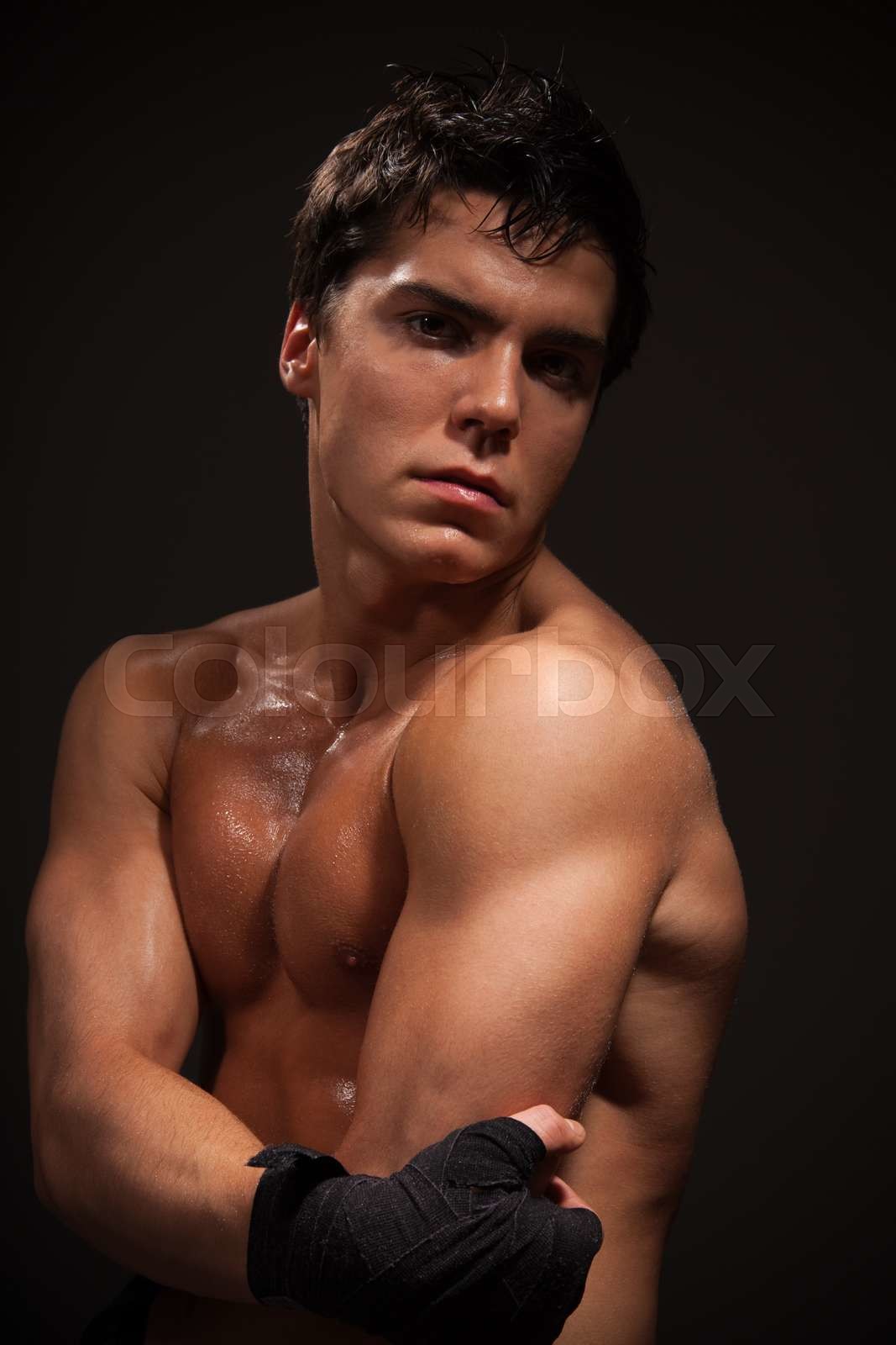 Man With Big Muscles Stock Image Colourbox