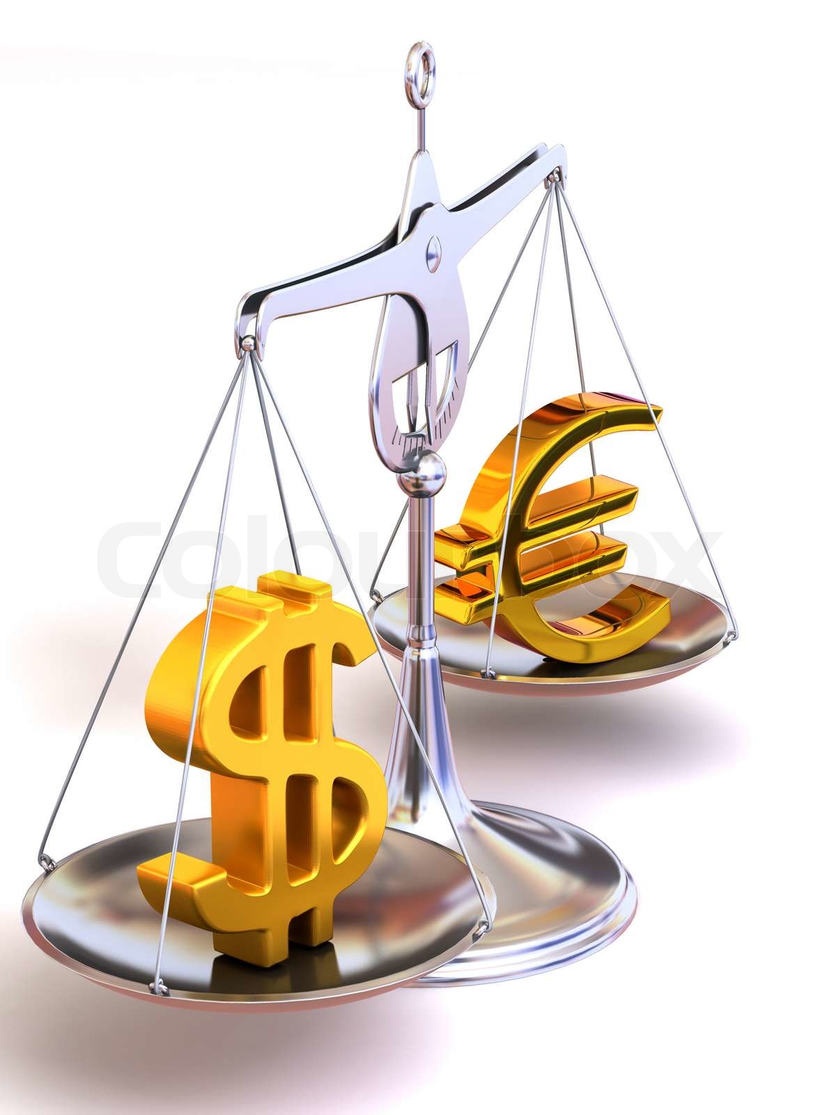 balance of euro and dollar. 3d | Stock image | Colourbox