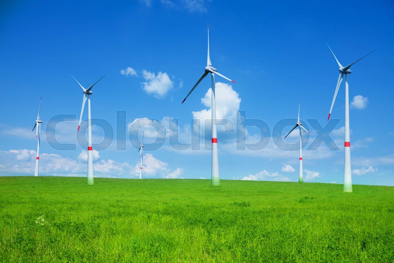 Wind power electricity turbines | Stock image | Colourbox