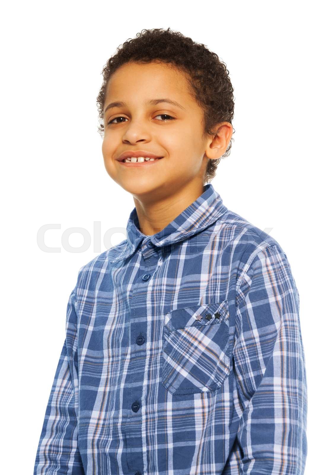 Portrait of happy black boy | Stock image | Colourbox