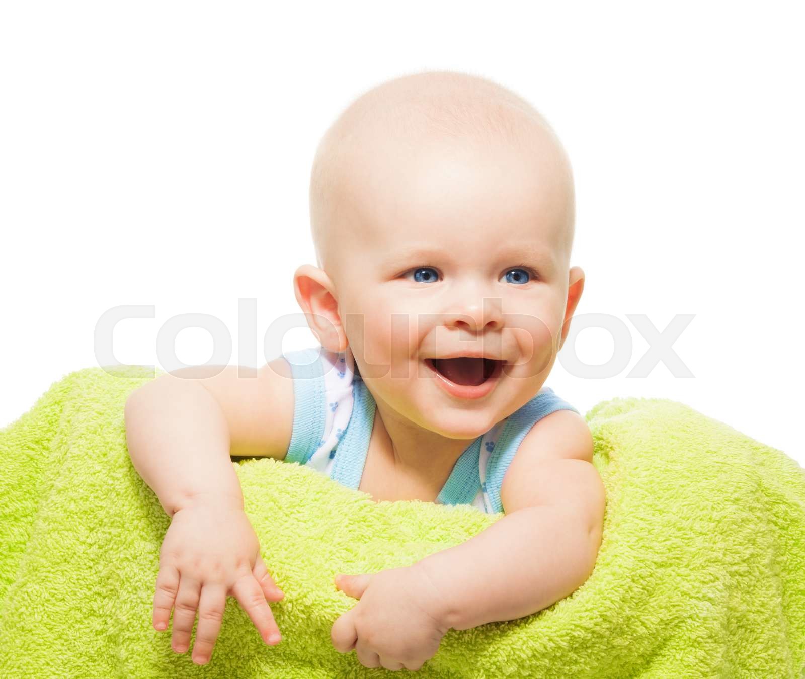 Laughing baby portrait | Stock image | Colourbox