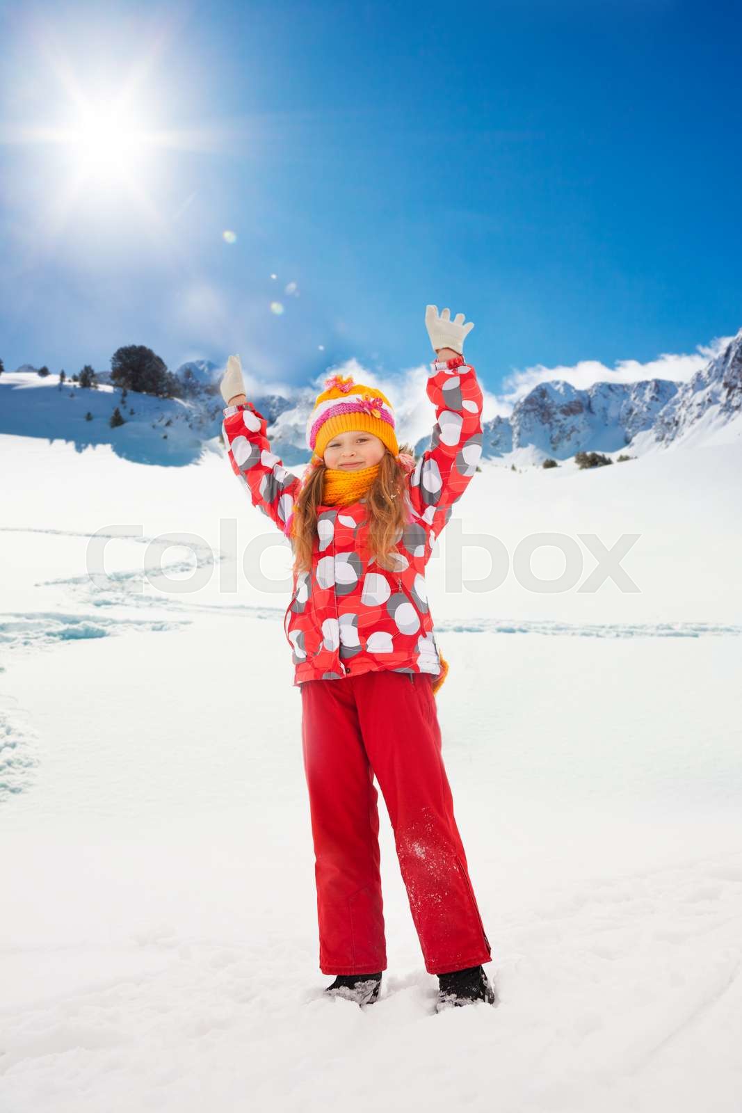 Happy cute girl outside expressing happiness | Stock image | Colourbox