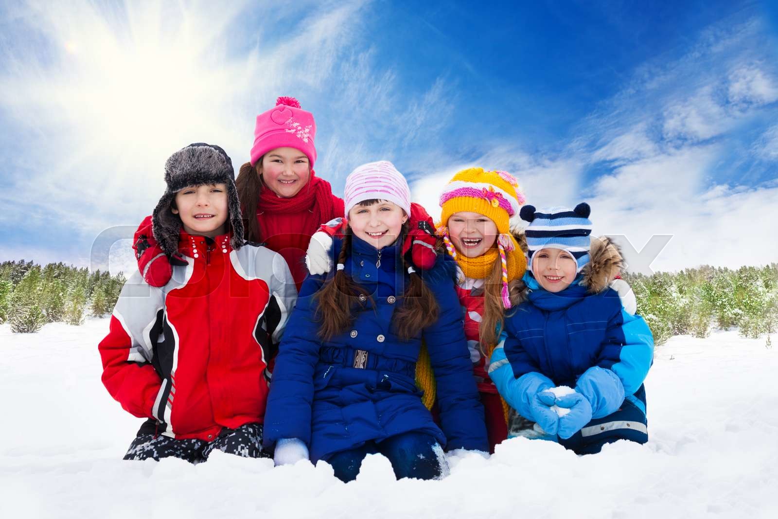 Five kids | Stock image | Colourbox