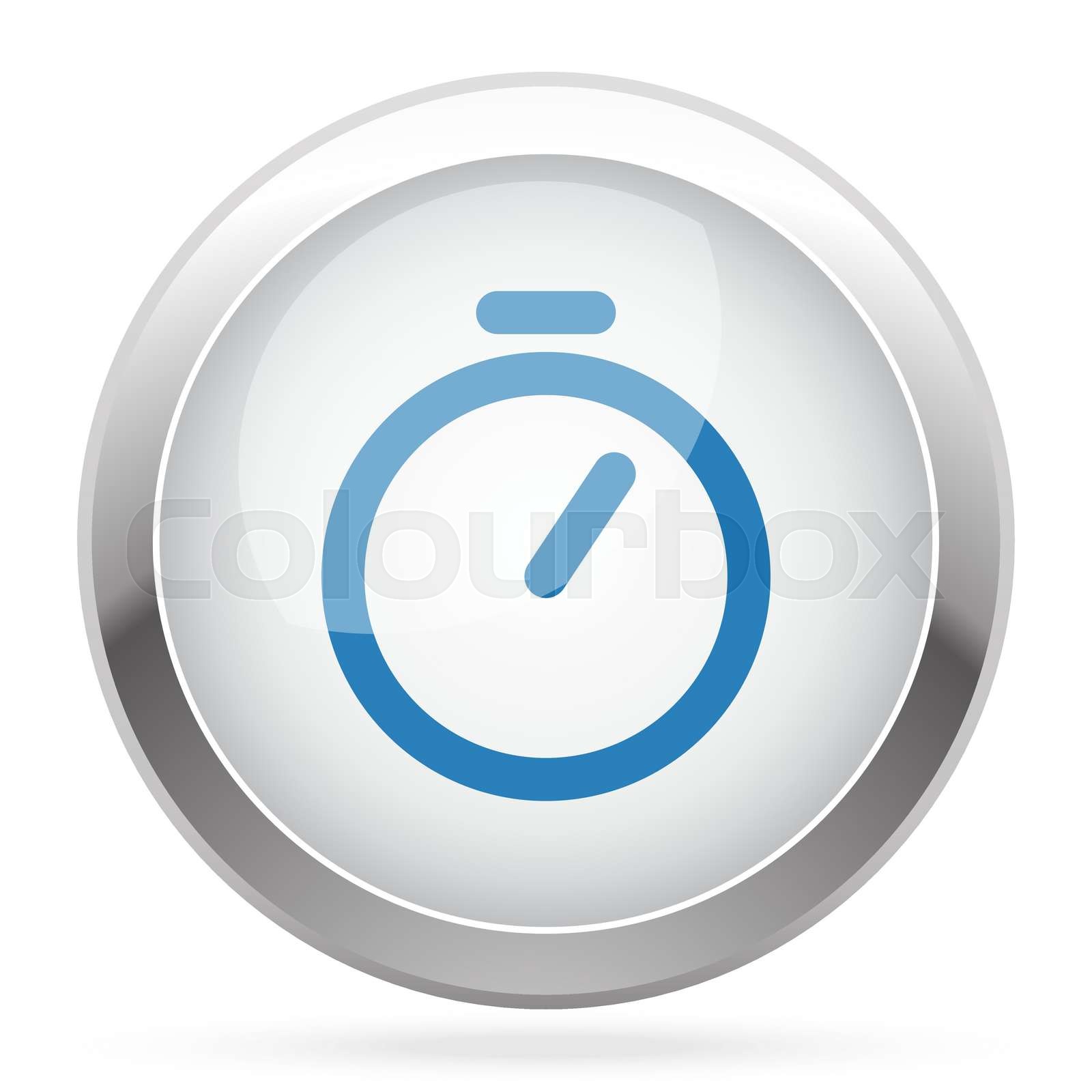 Blue Timer icon on white glossy chrome app button | Stock vector ...