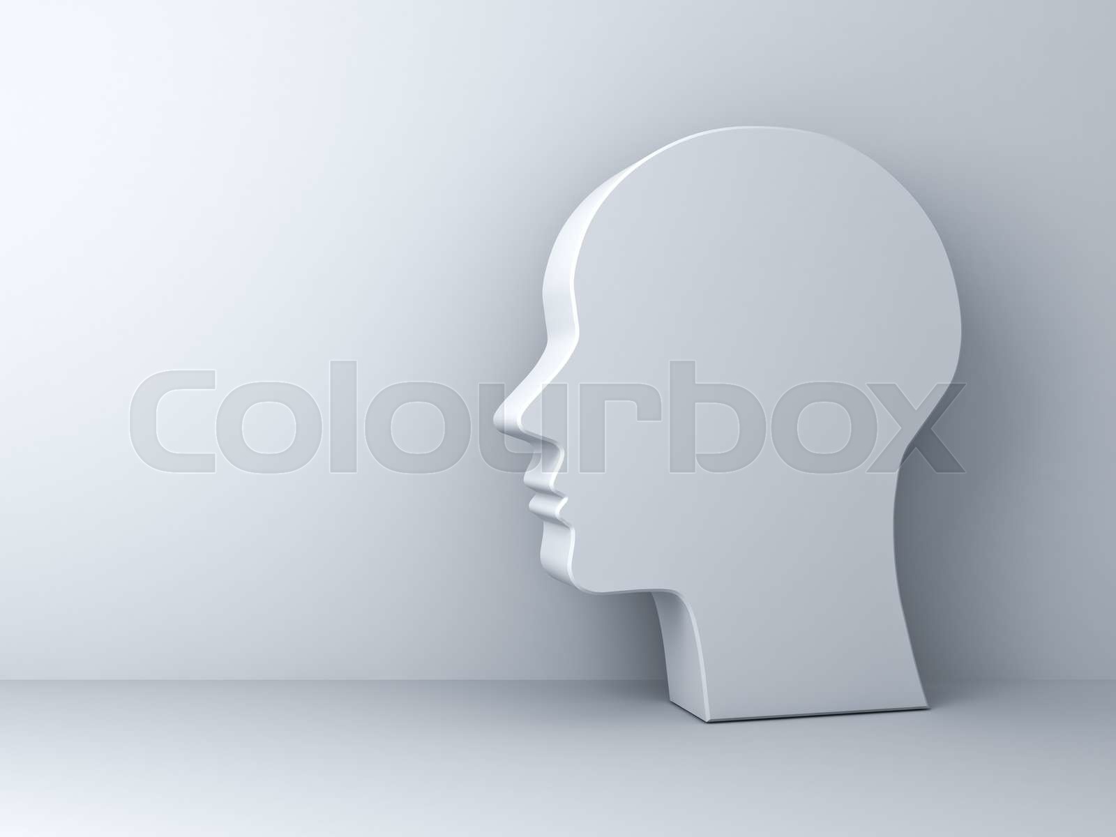 Blank head shape over white background | Stock image | Colourbox