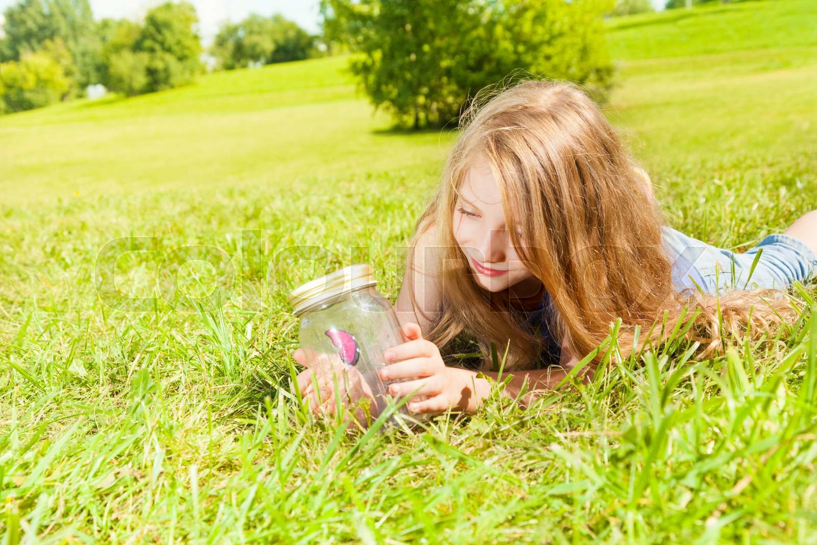 Girl observe | Stock image | Colourbox