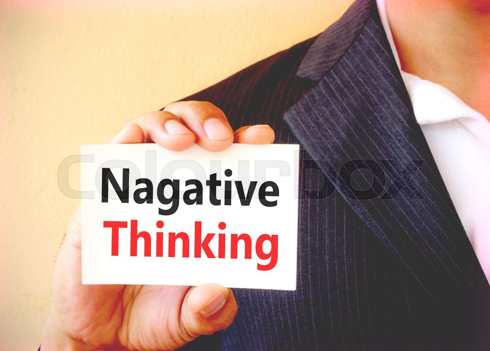 Nagative Thinking word on the white card | Stock image | Colourbox