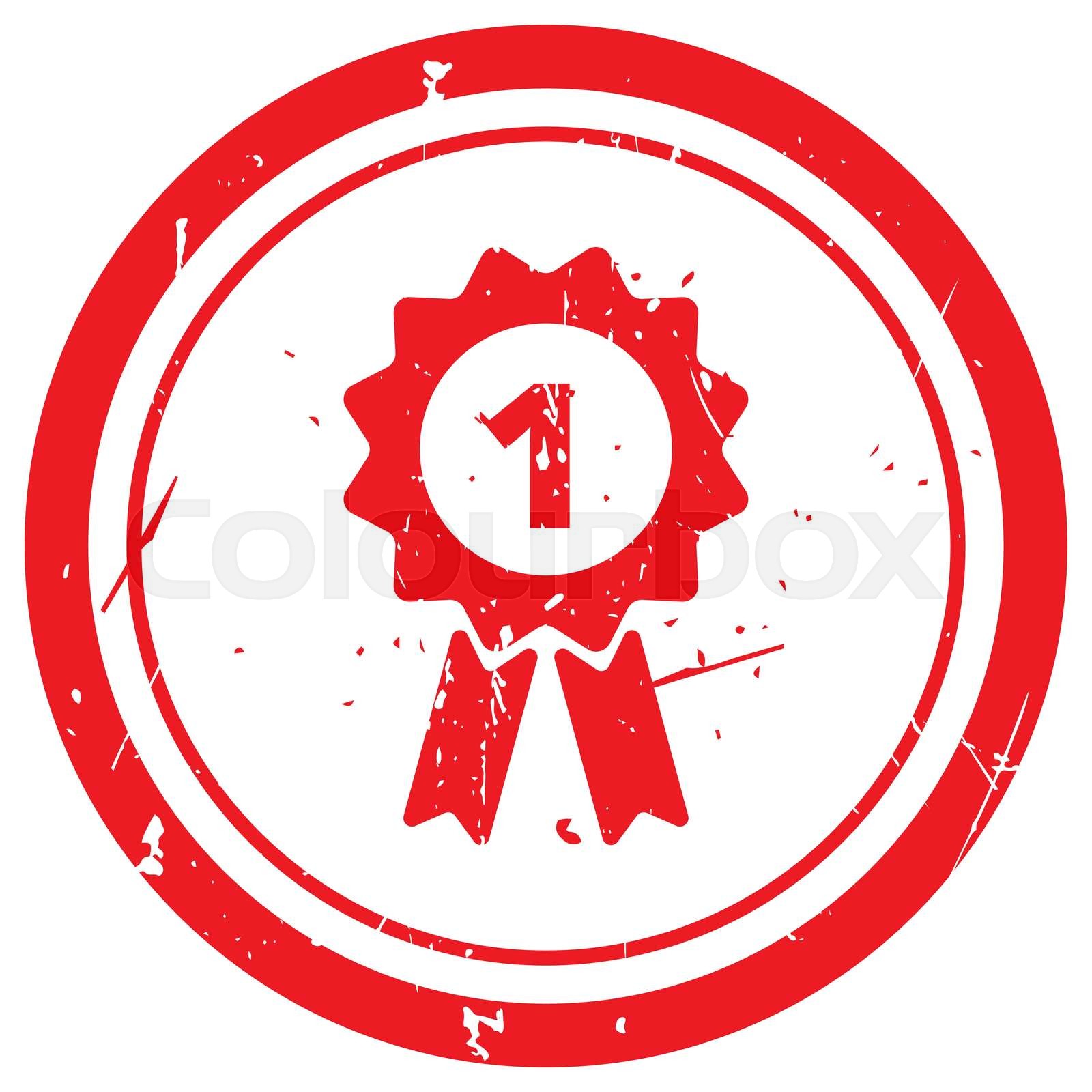 Red Prize Ribbon rubber stamp | Stock vector | Colourbox