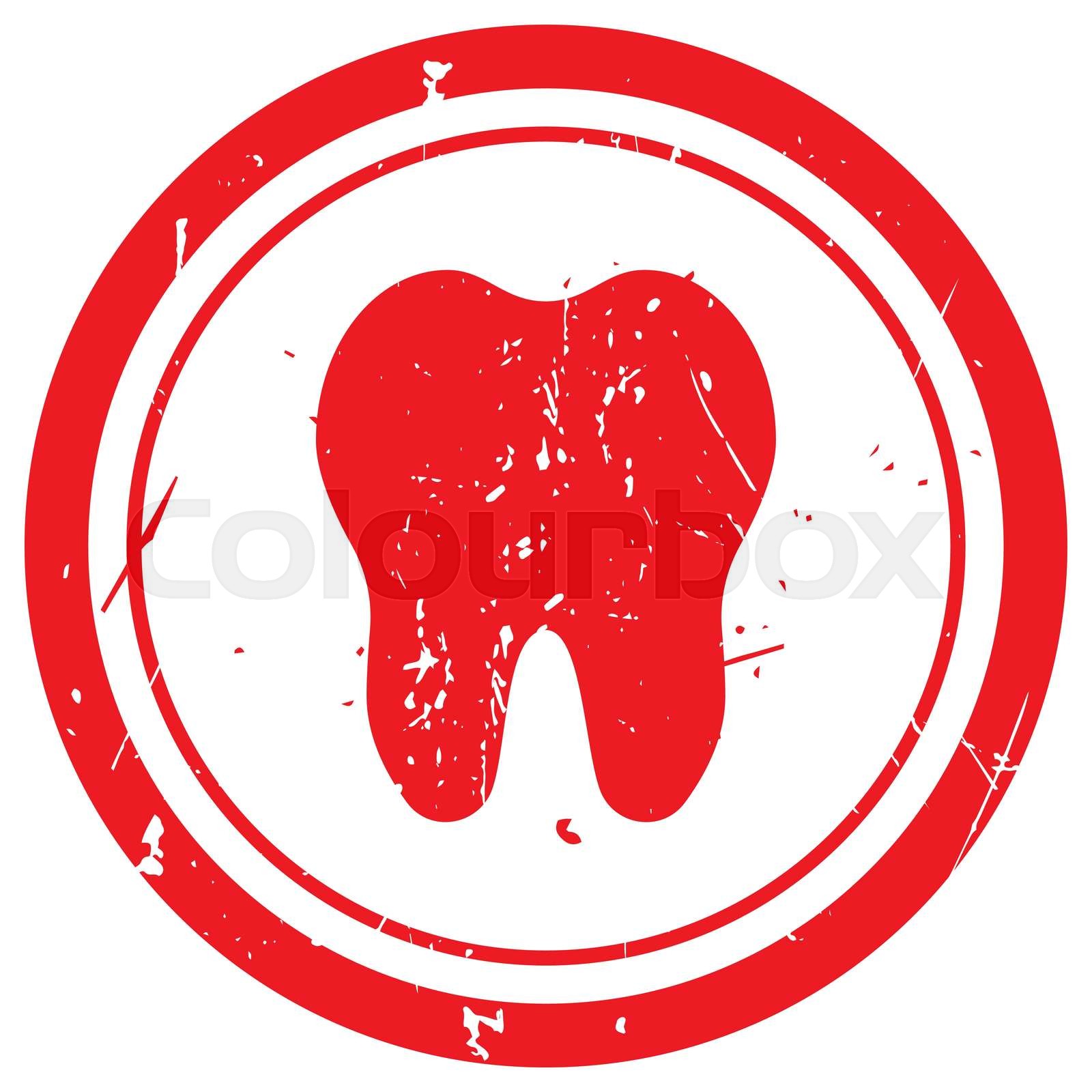 Red Tooth rubber stamp | Stock vector | Colourbox
