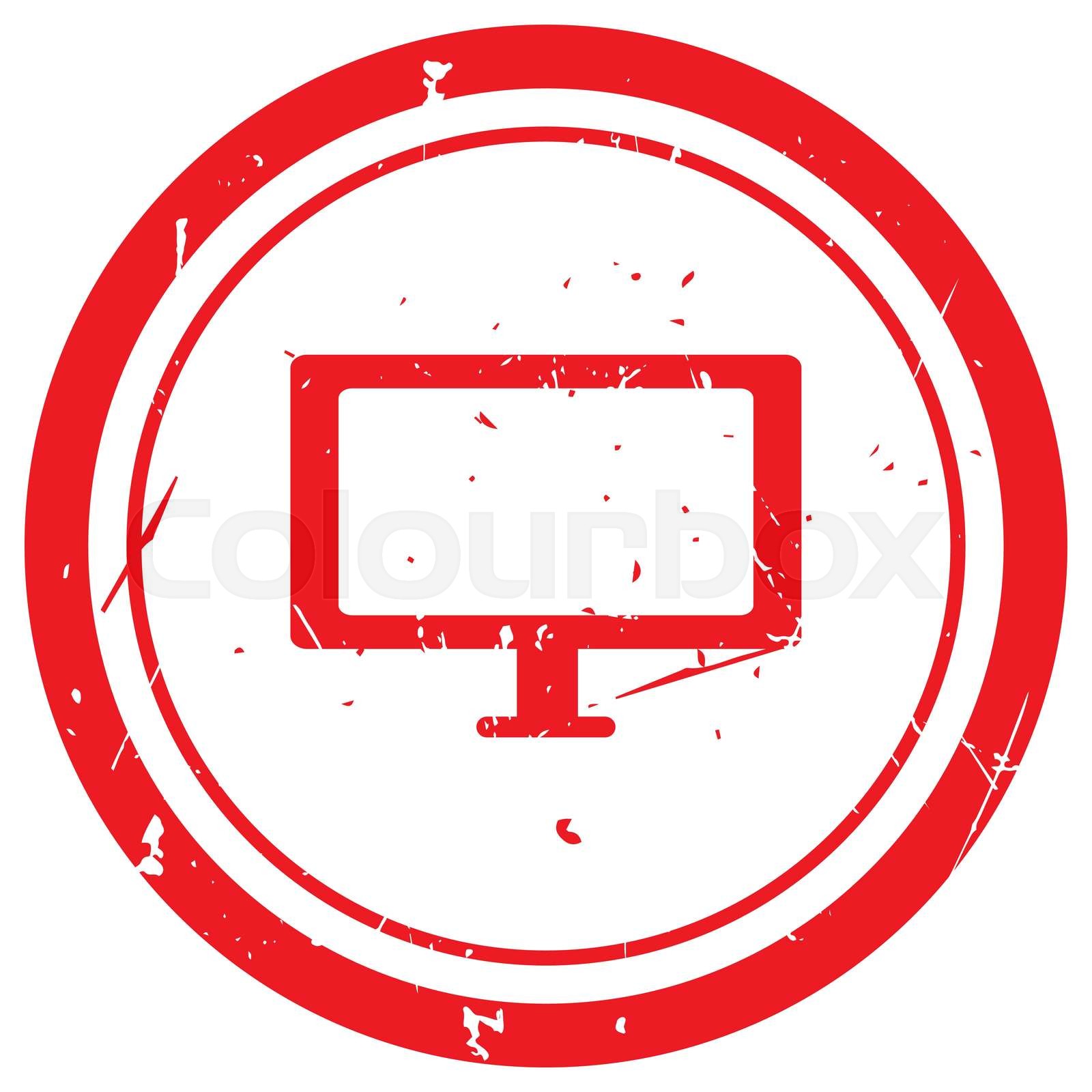 Red Computer Screen rubber stamp | Stock vector | Colourbox