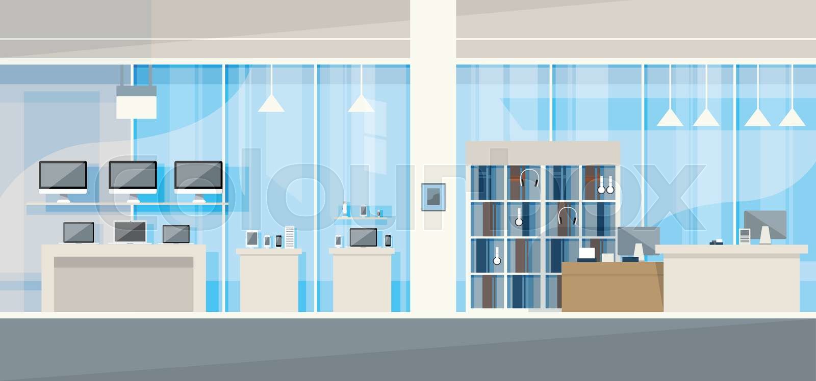 Modern Electronics Store Shop Interior | Stock vector | Colourbox