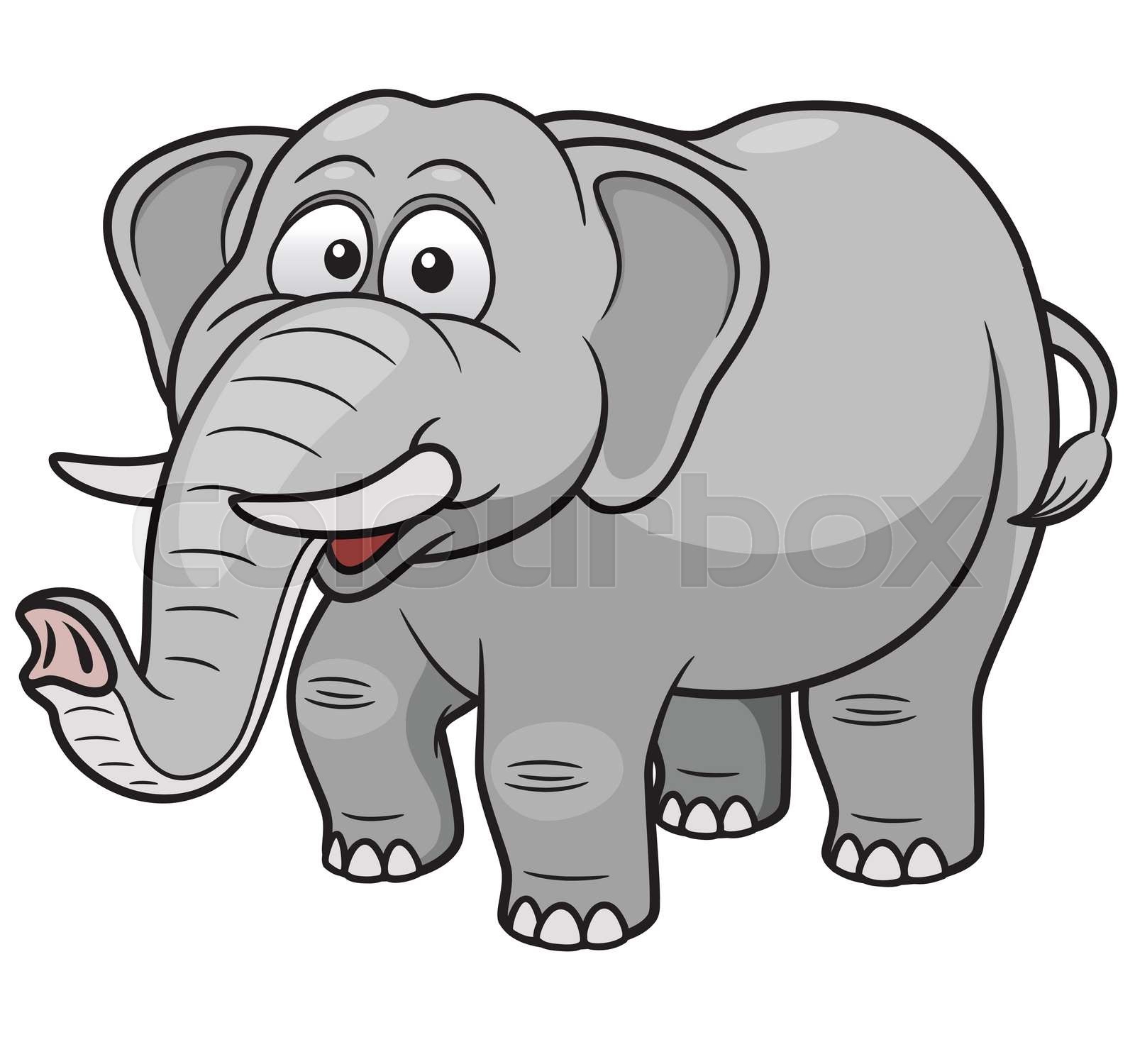 elefant, tegneserie, tegning | Stock vektor | Colourbox
