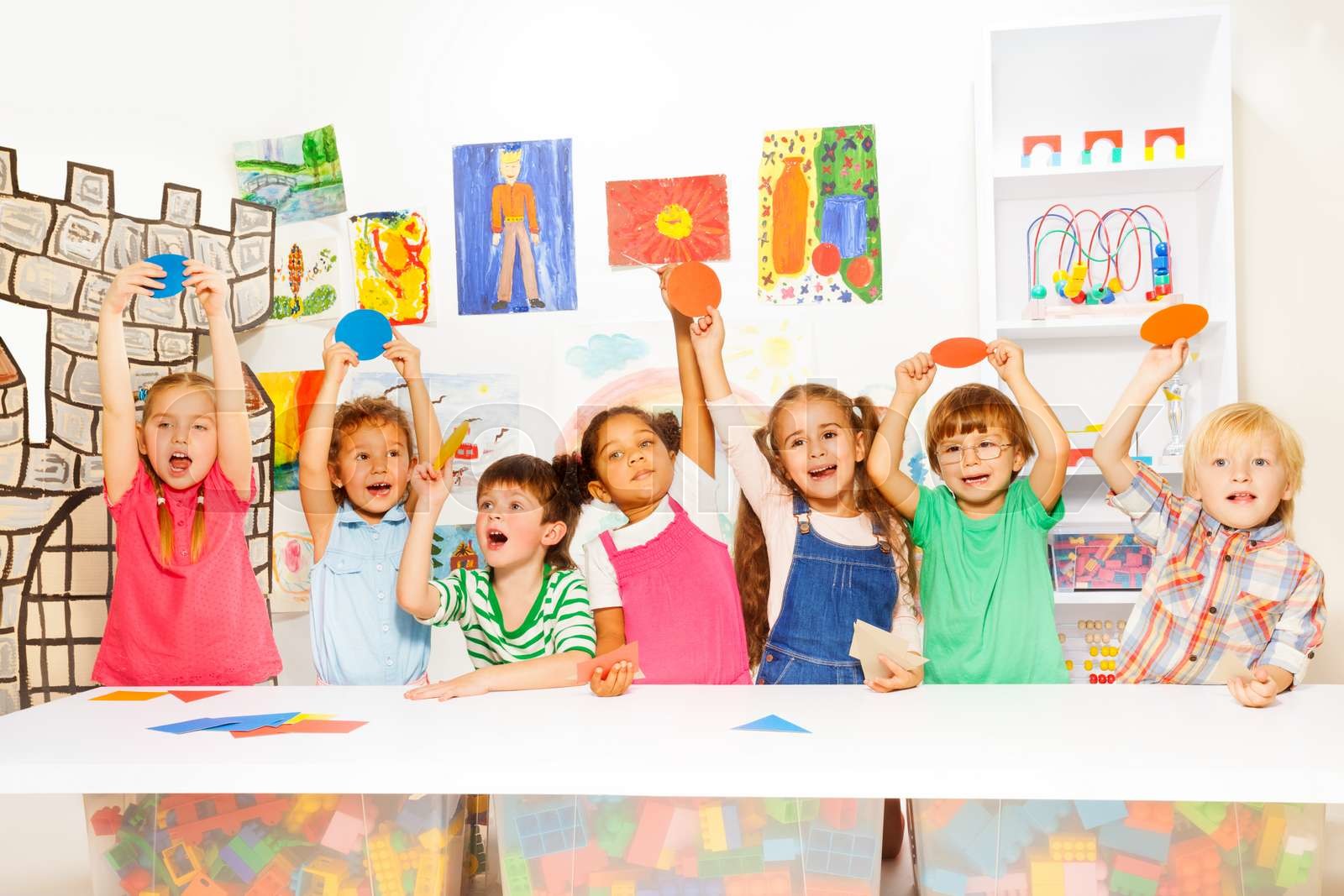 Many kids in the kindergarten class | Stock image | Colourbox