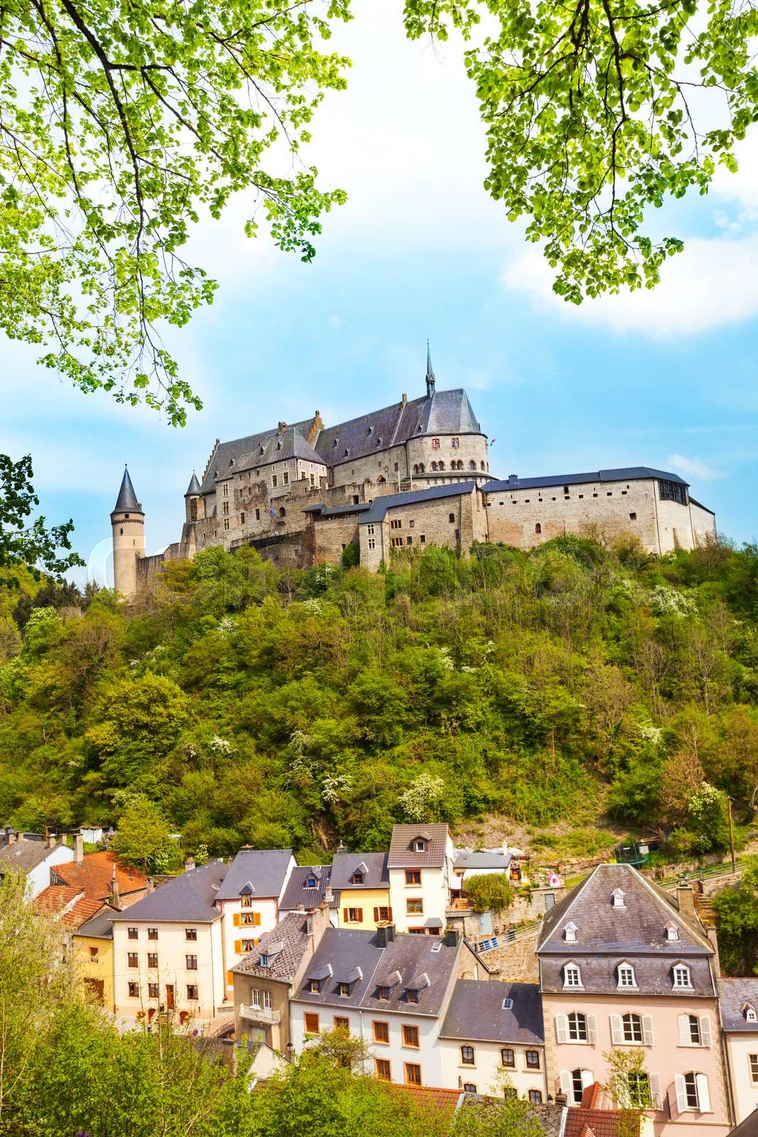 Vianden castle and village bellow | Stock image | Colourbox