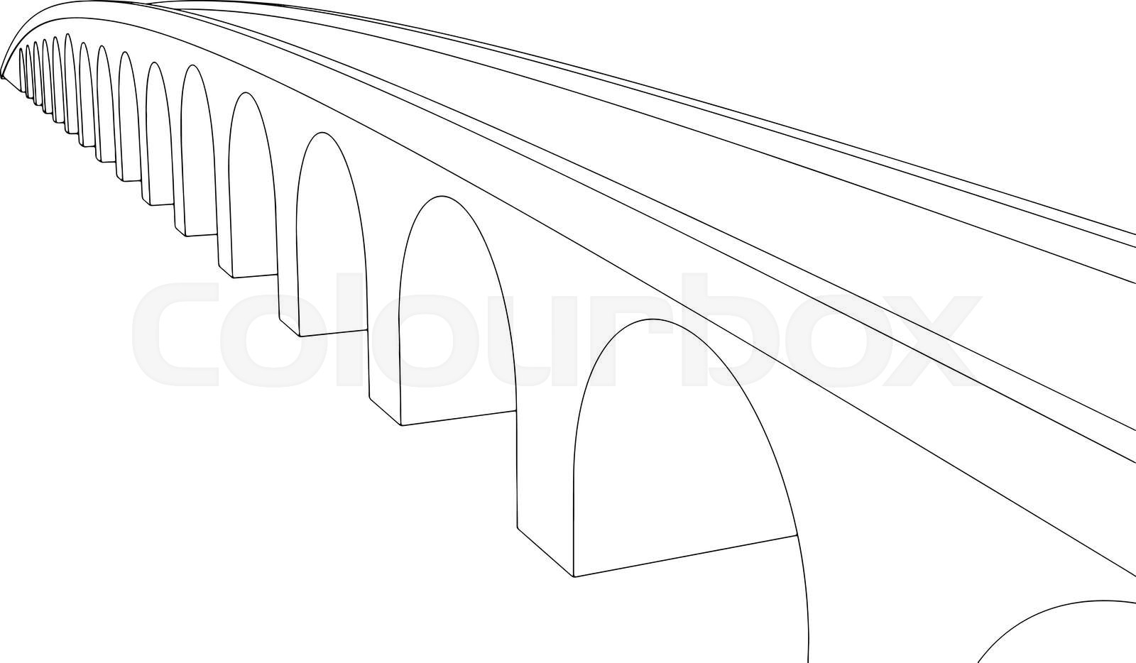 Vector illustration of isolated cartoon bridge | Stock vector | Colourbox