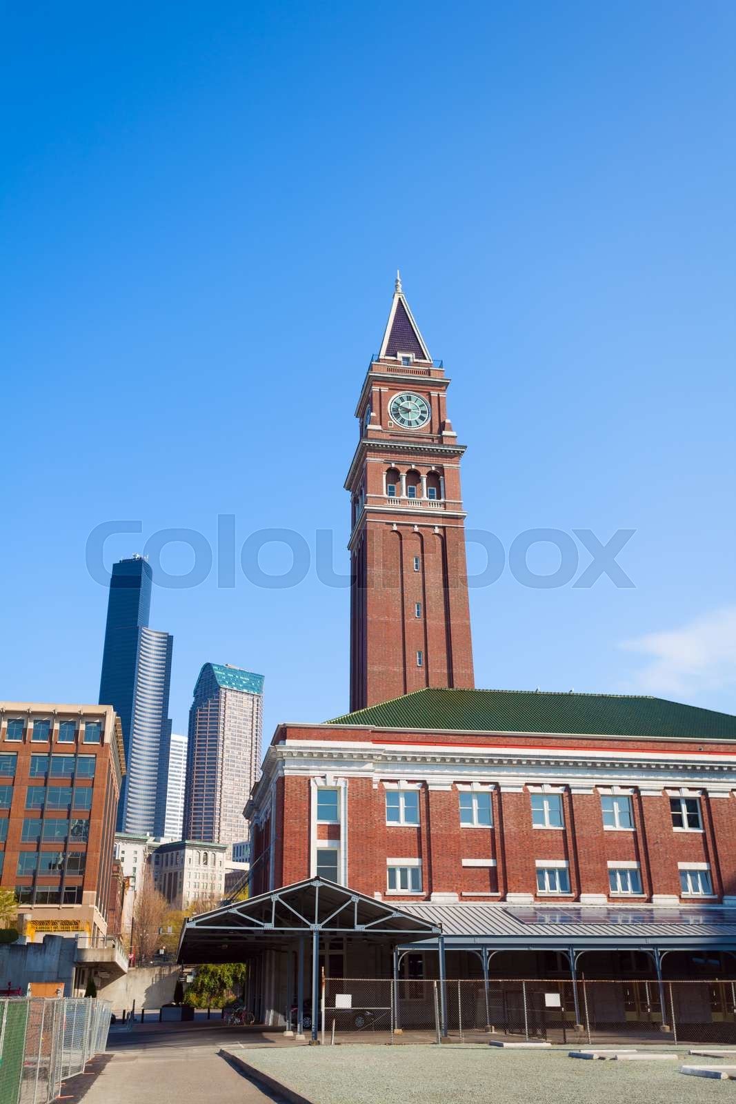Seattle King Street Station with clock tower, USA | Stock image | Colourbox