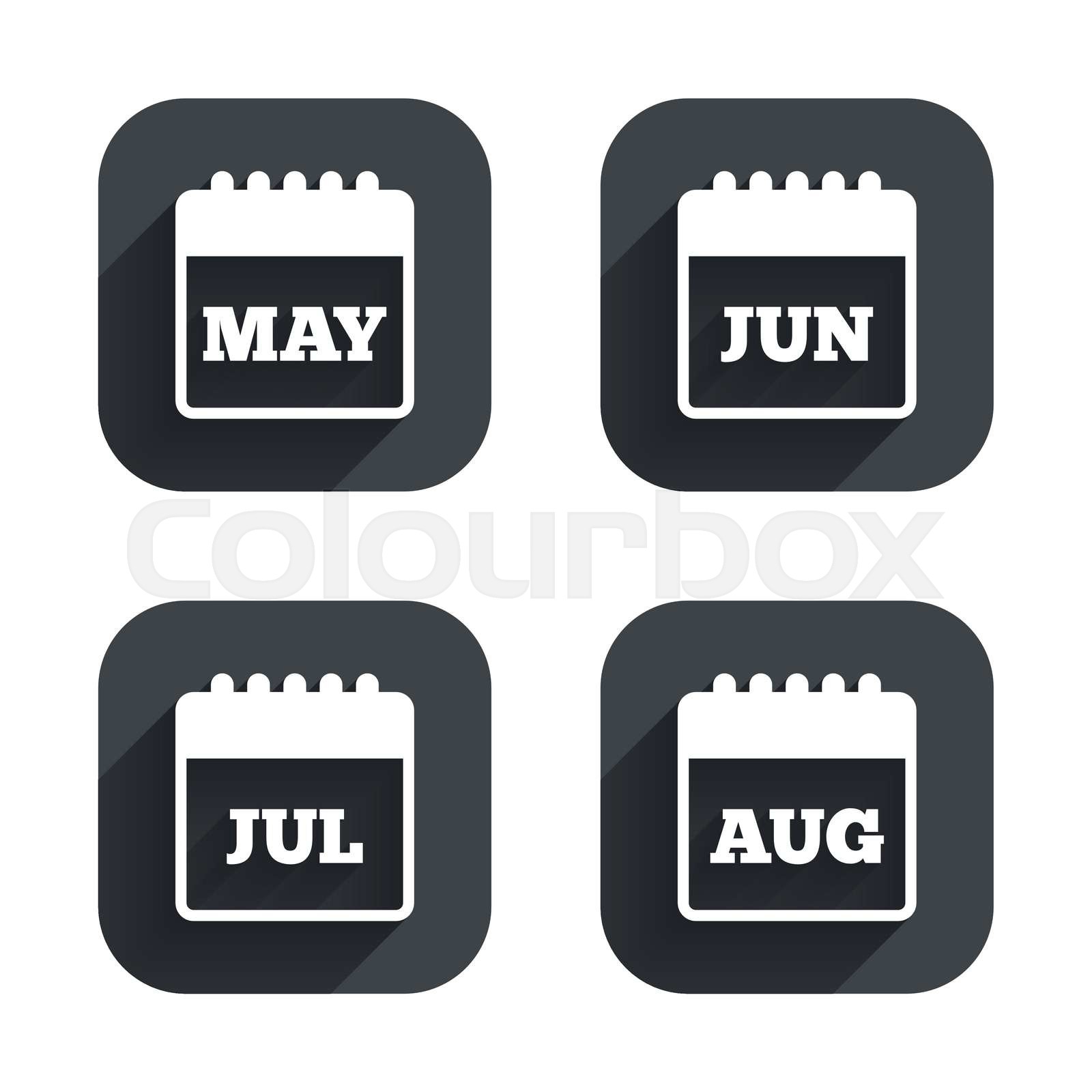 Calendar. May, June, July and August. | Stock vector | Colourbox