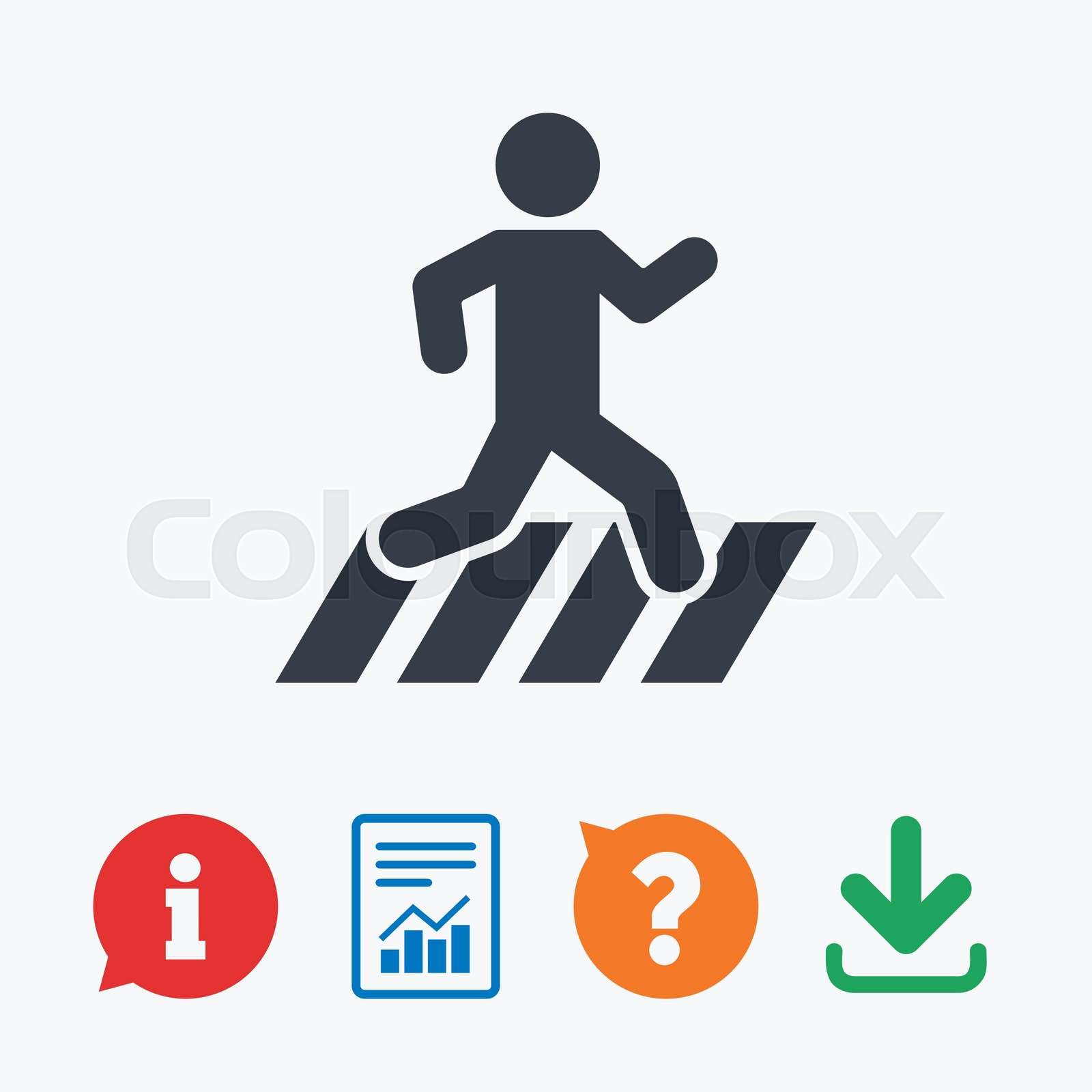 Crosswalk icon. Crossing street sign. | Stock vector | Colourbox