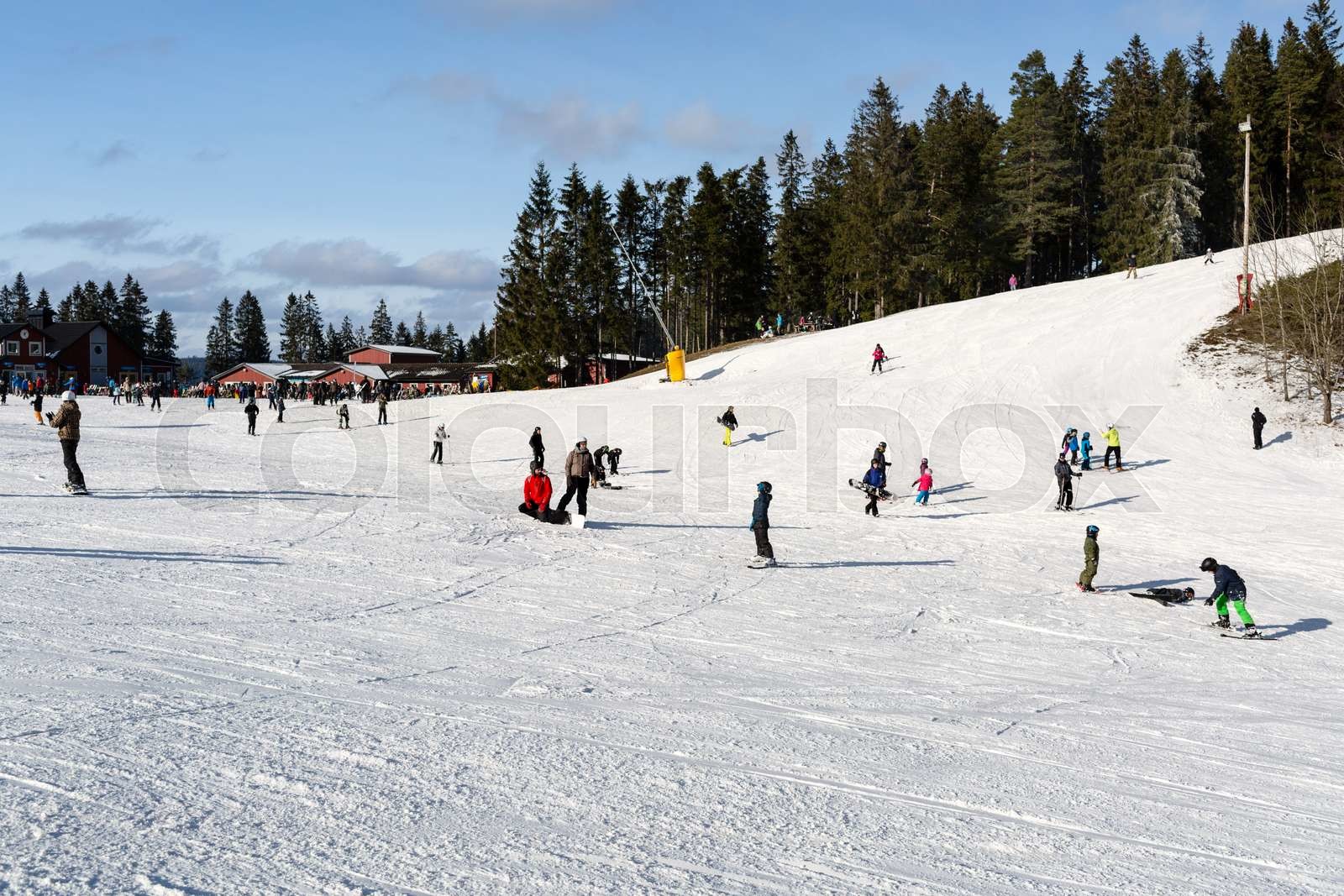 Skiers at Isaberg ski resort in Sweden | Stock image | Colourbox