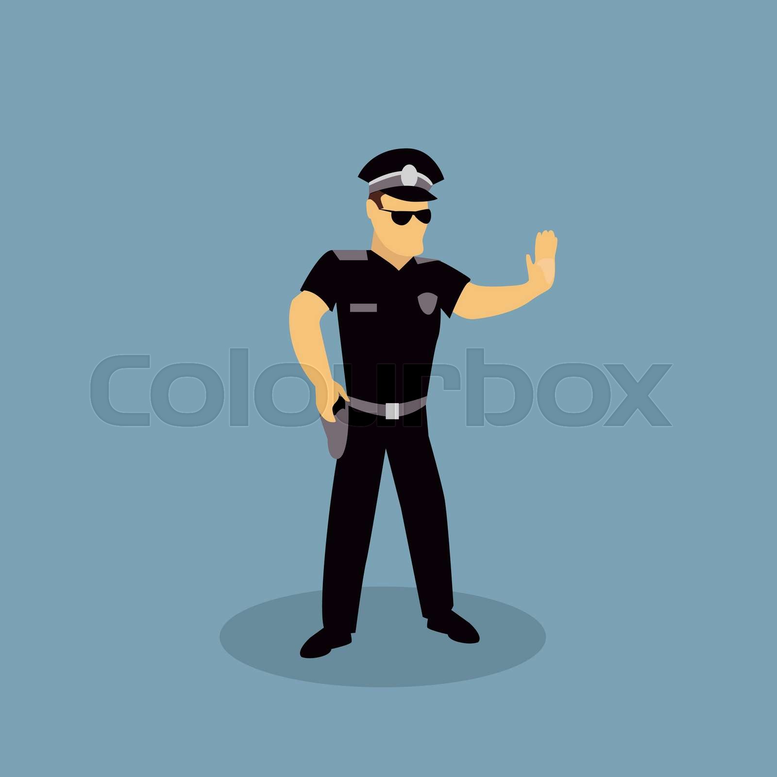 Profession Police Character Design Flat | Stock vector | Colourbox