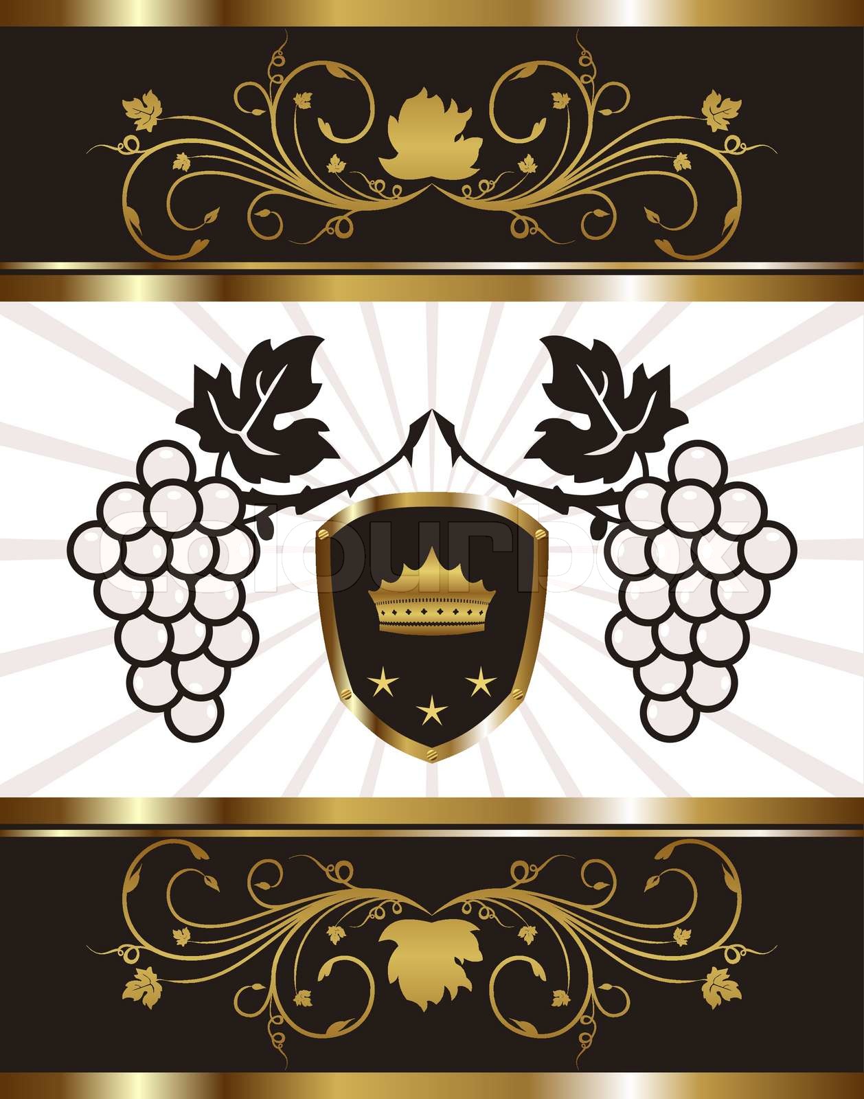 Illustration goldenen Hintergrund mit Reben - vector | Stock-Vektor ...