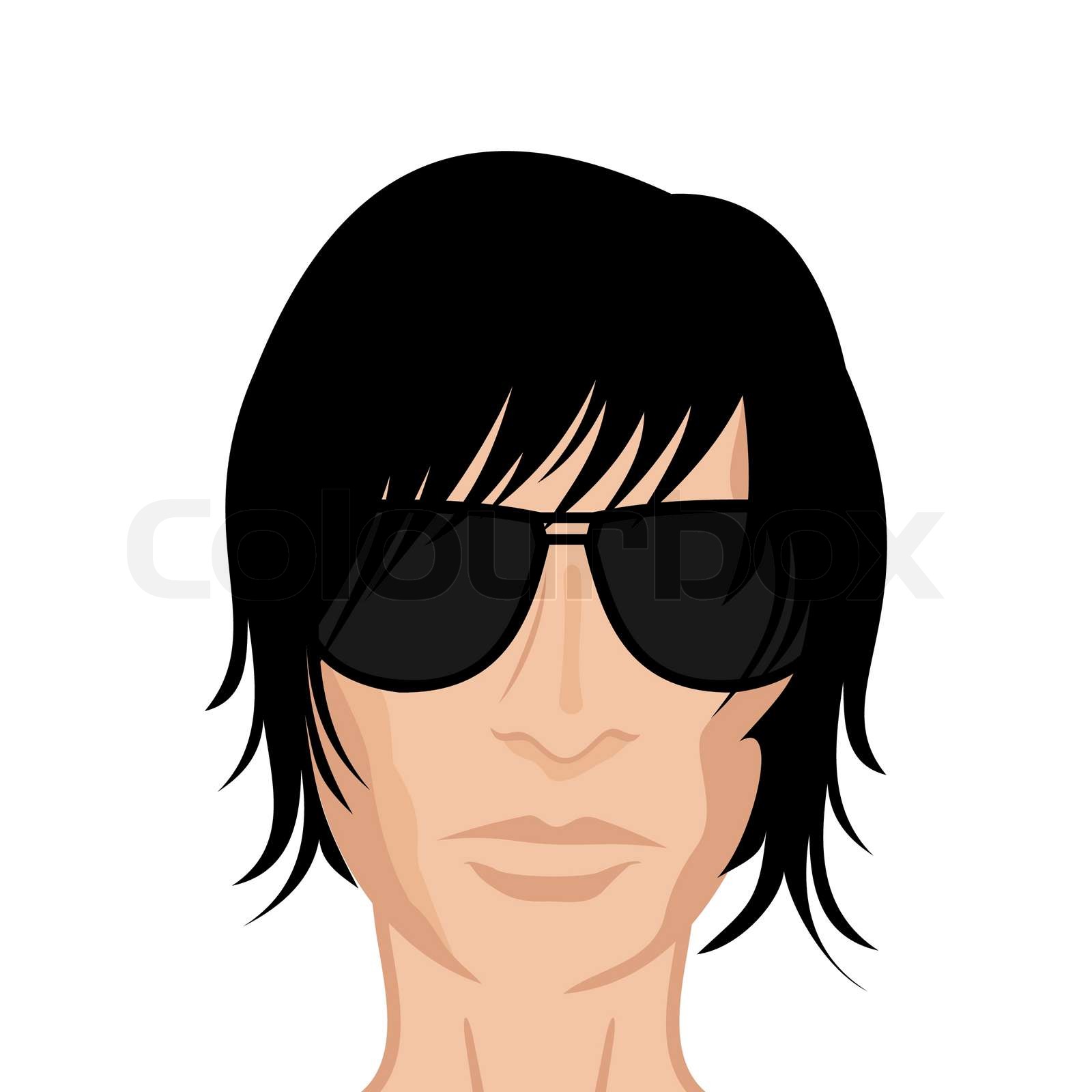 Illustration of face young man, design element - vector | Stock vector ...