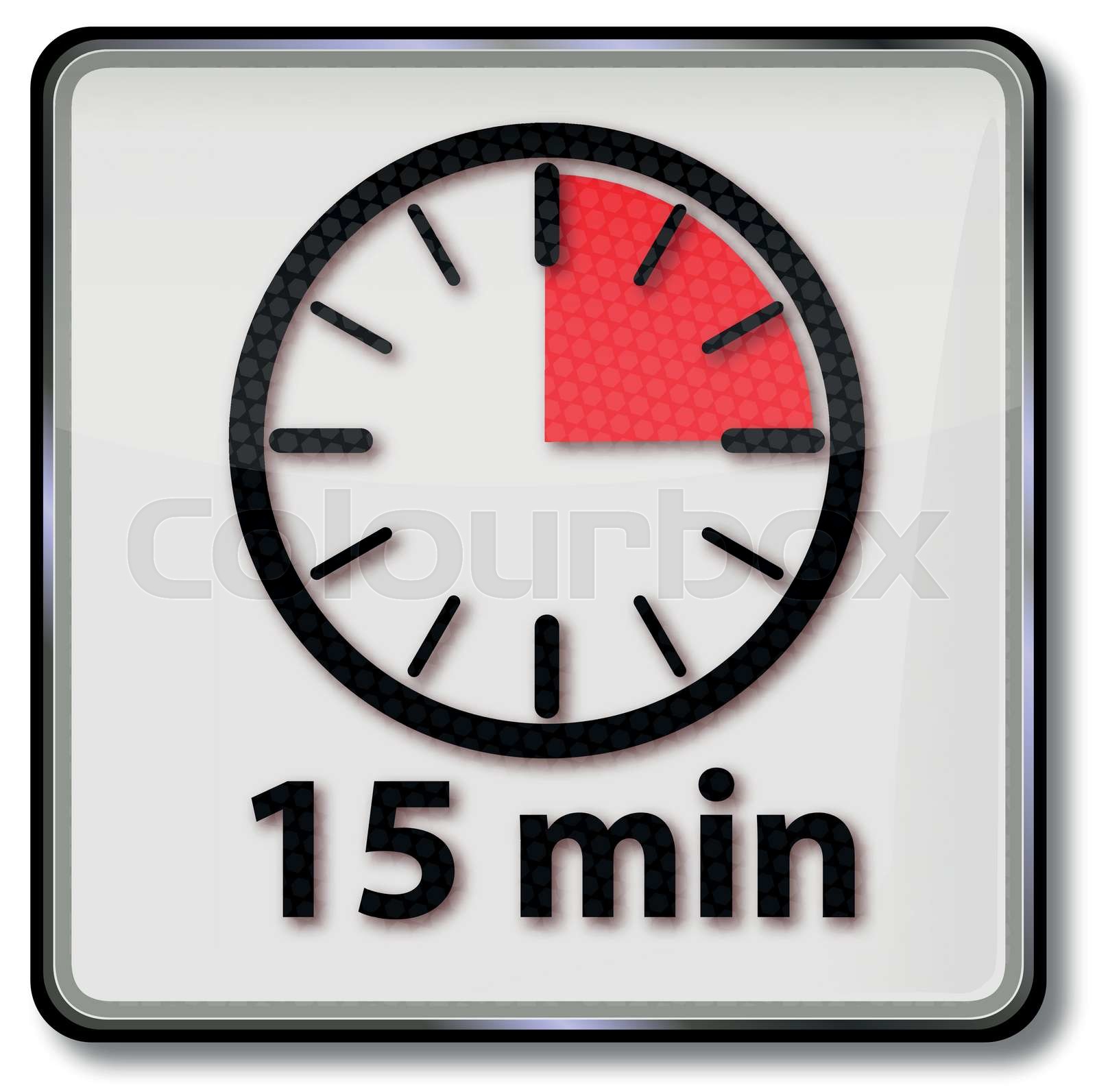 Uhr mit 15 Minuten | Stock-Vektor | Colourbox