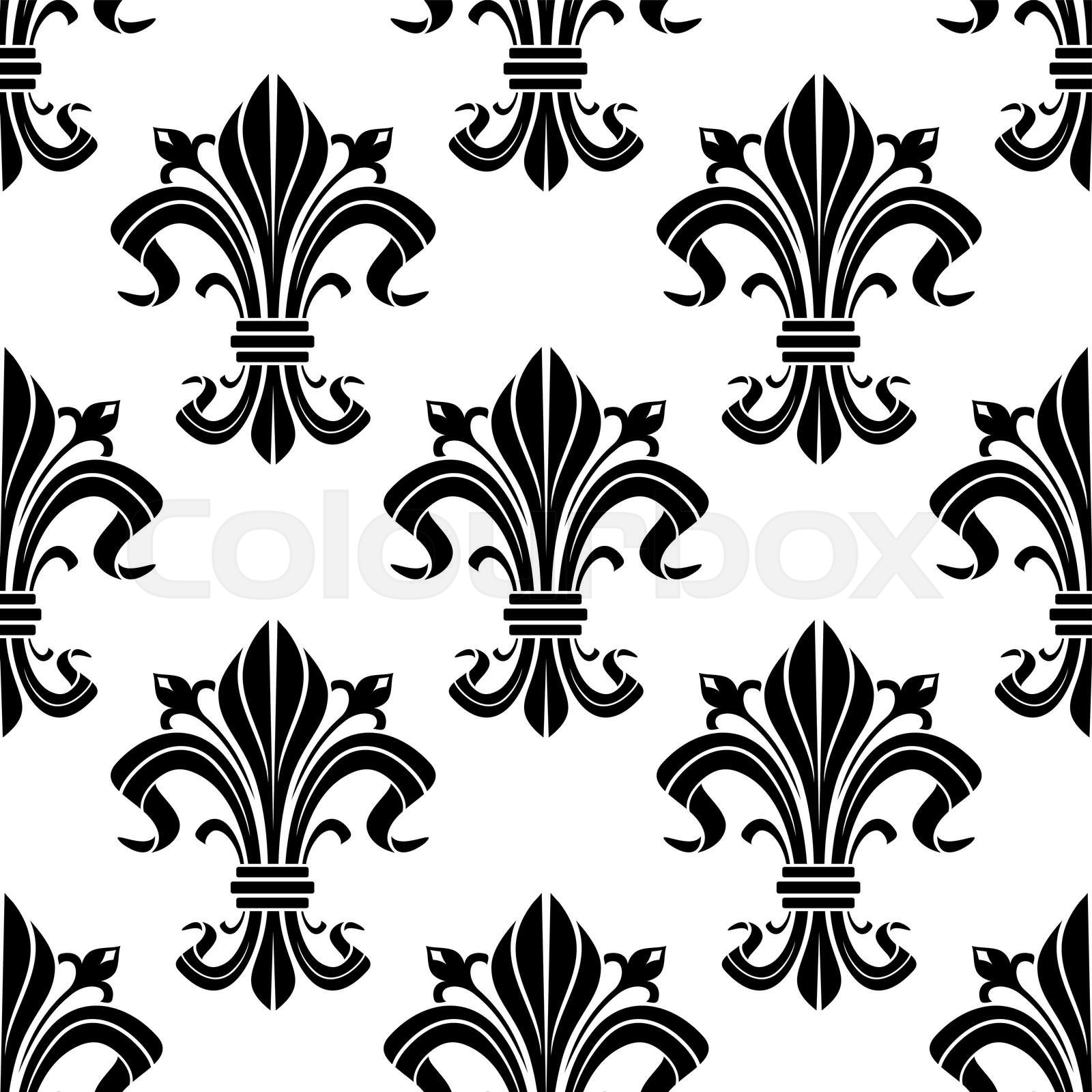 Medieval french floral seamless pattern | Stock vector | Colourbox