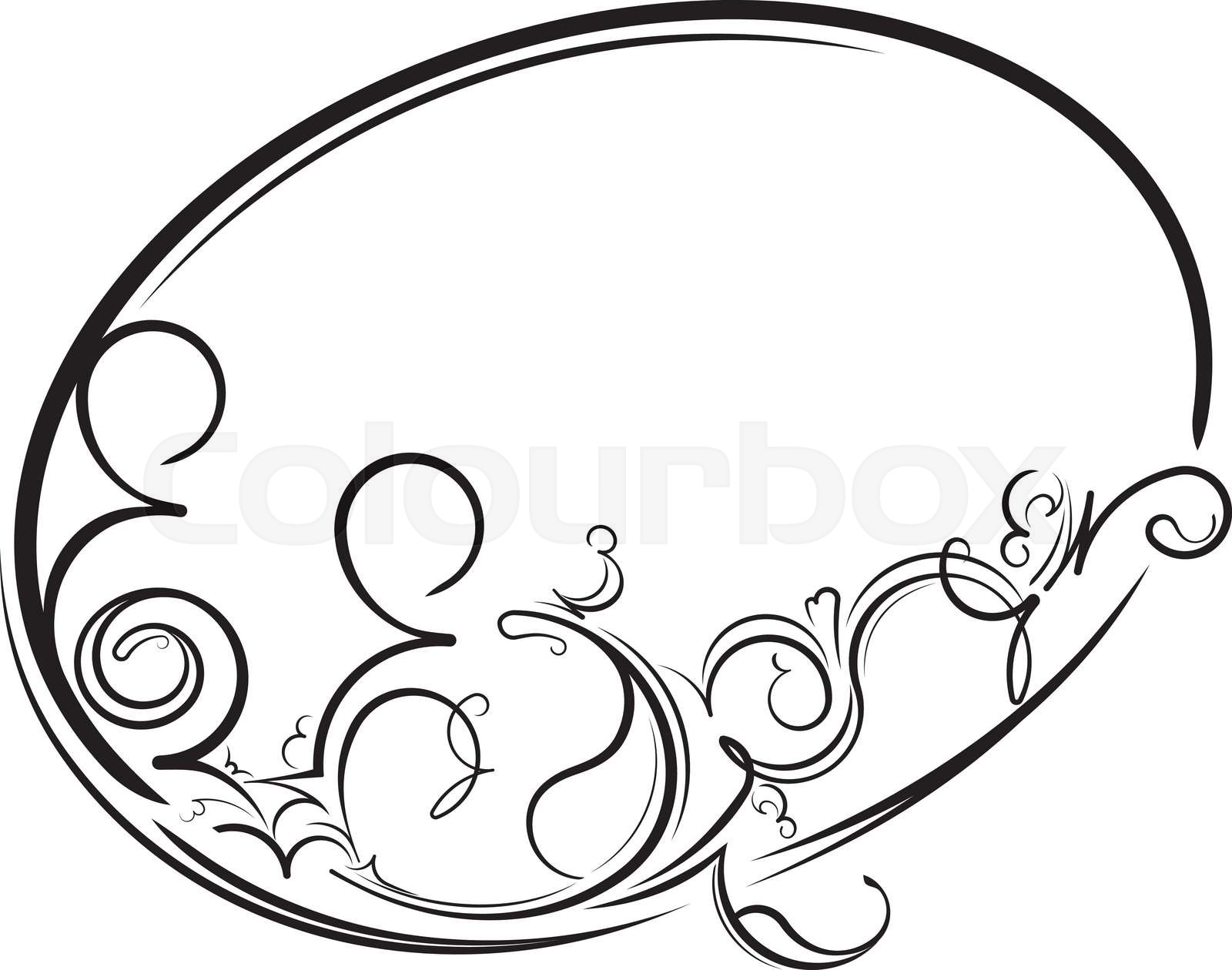 Elegant oval floral vector frame for your design or text. | Stock ...