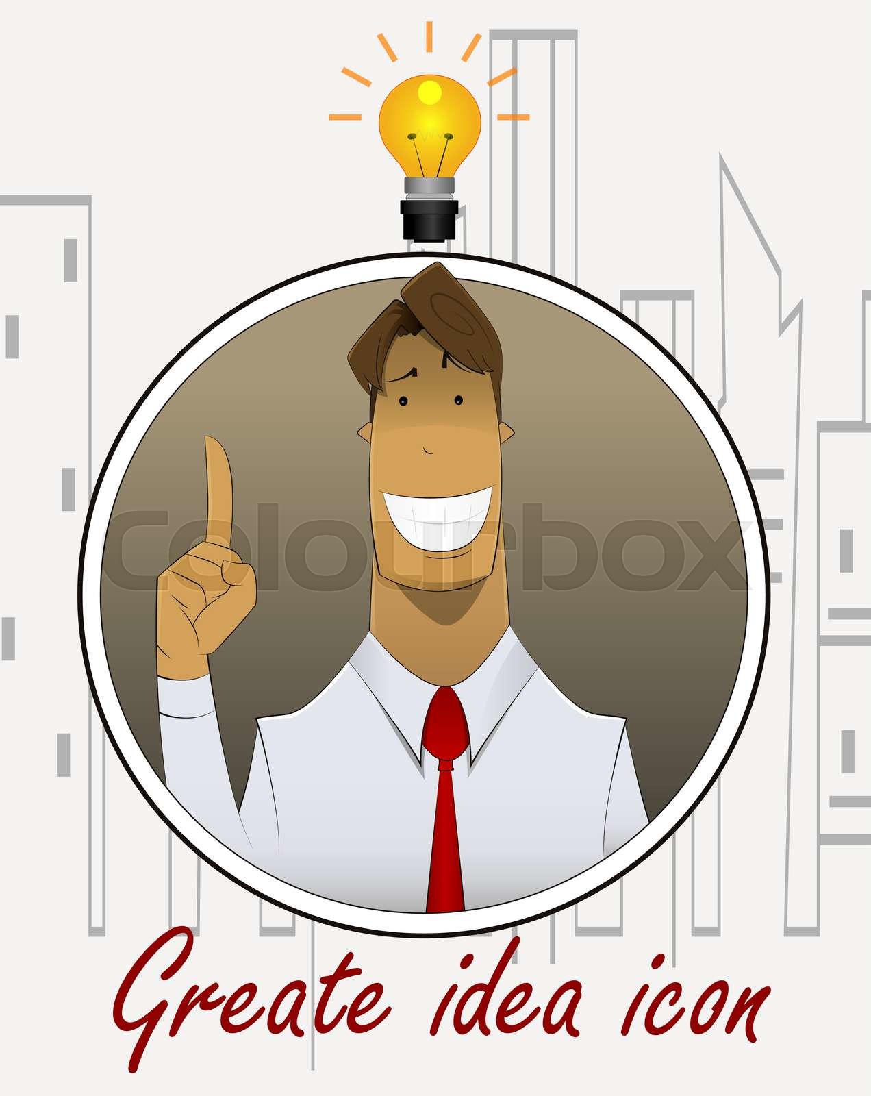 Happy funny cartoon character. | Stock vector | Colourbox