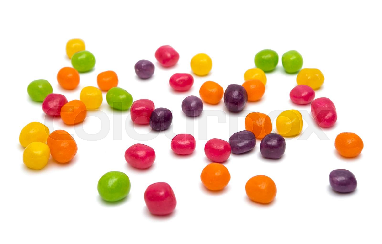 fruit jelly beans isolated | Stock image | Colourbox