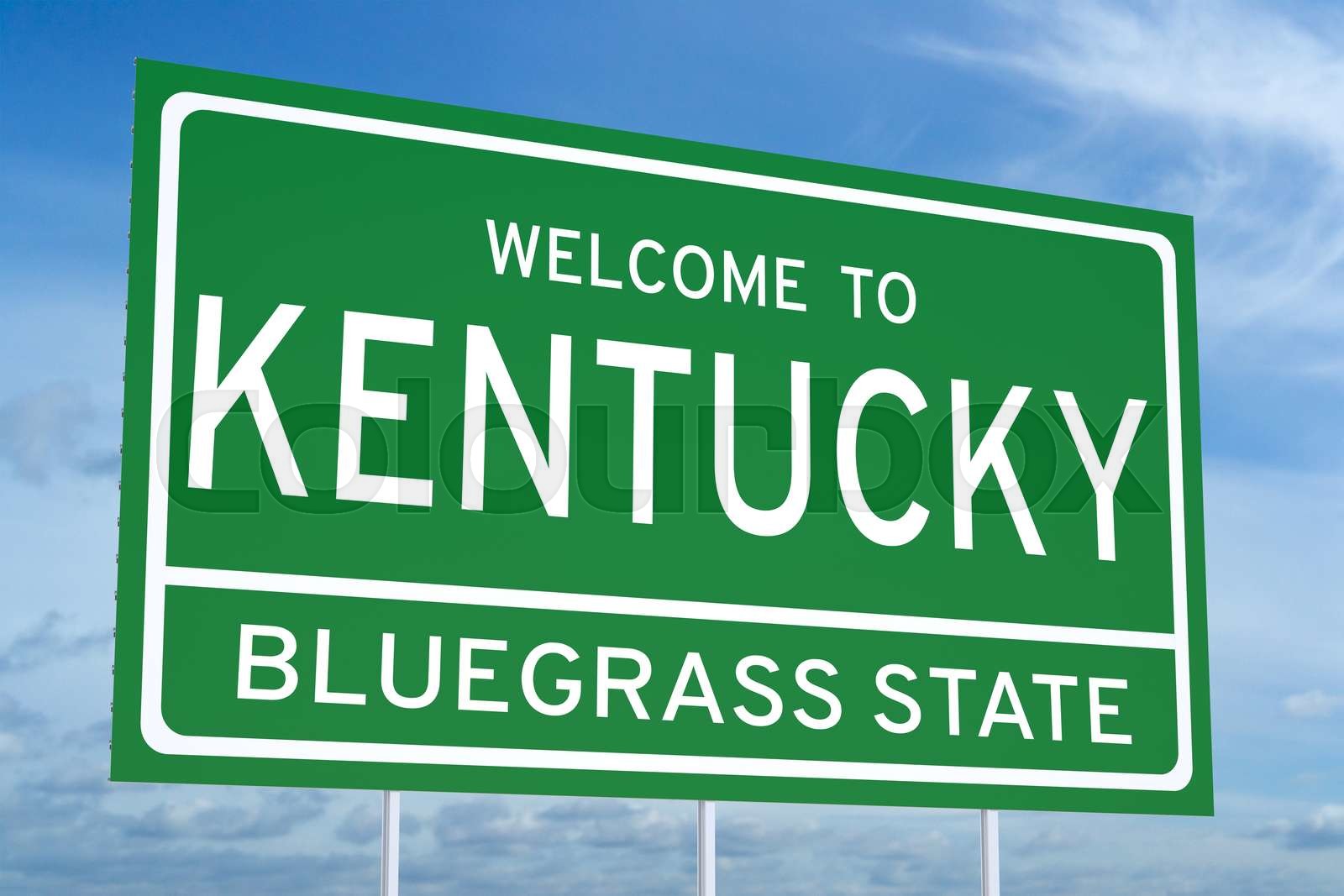 Welcome to Kentucky state road sign | Stock image | Colourbox