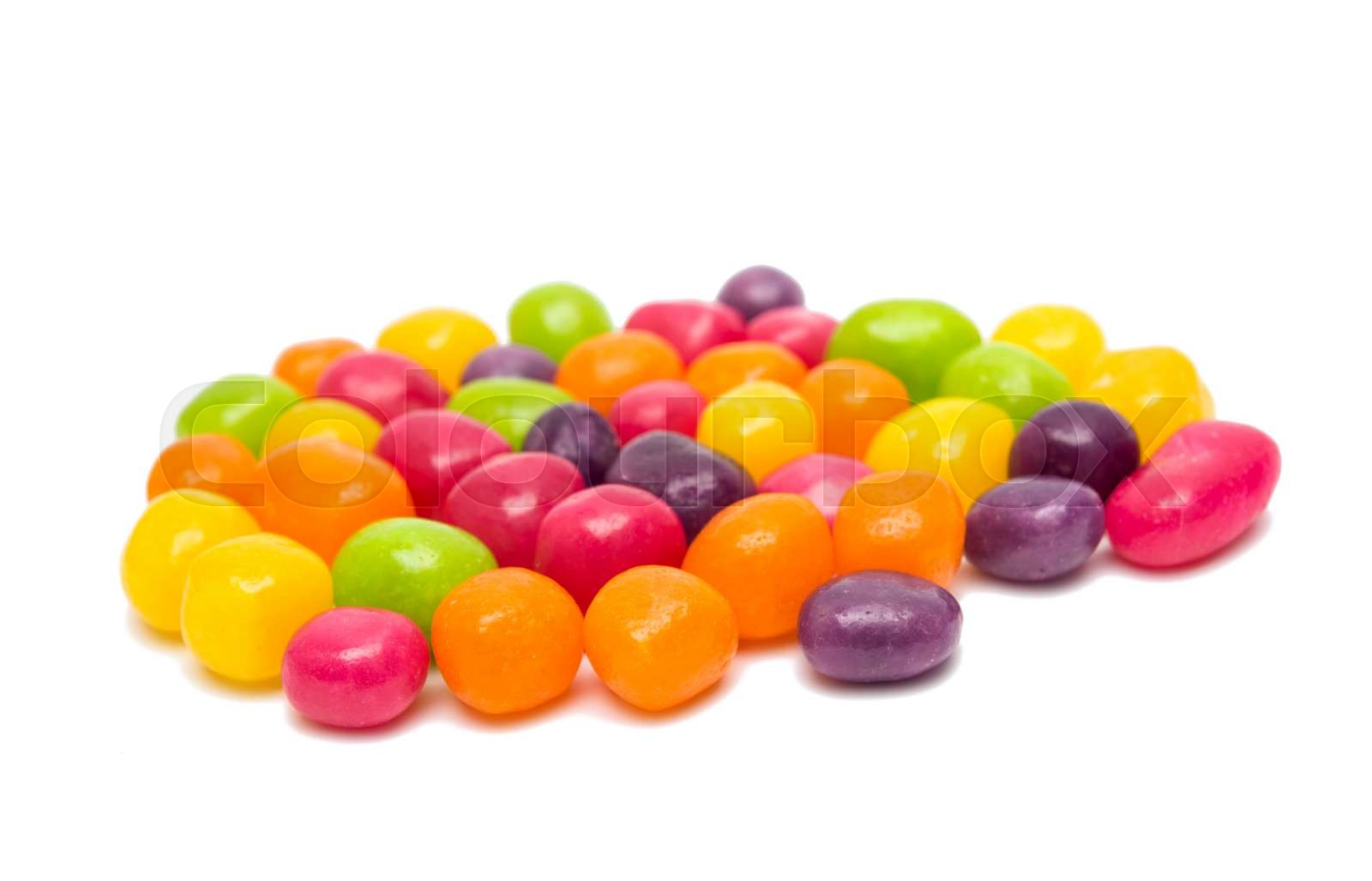 fruit jelly beans isolated | Stock image | Colourbox