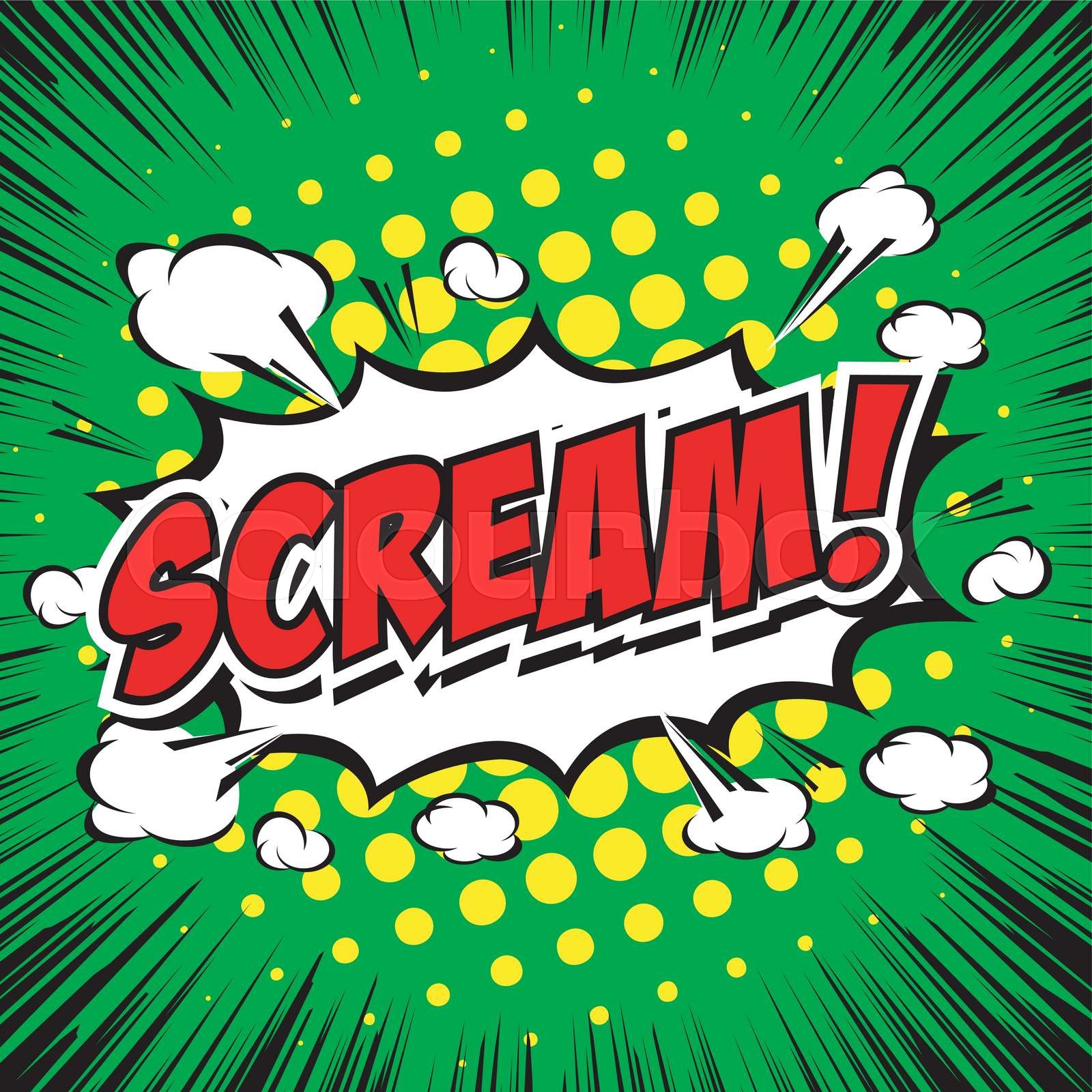 Scream! Comic Speech Bubble, Cartoon. | Stock vector | Colourbox