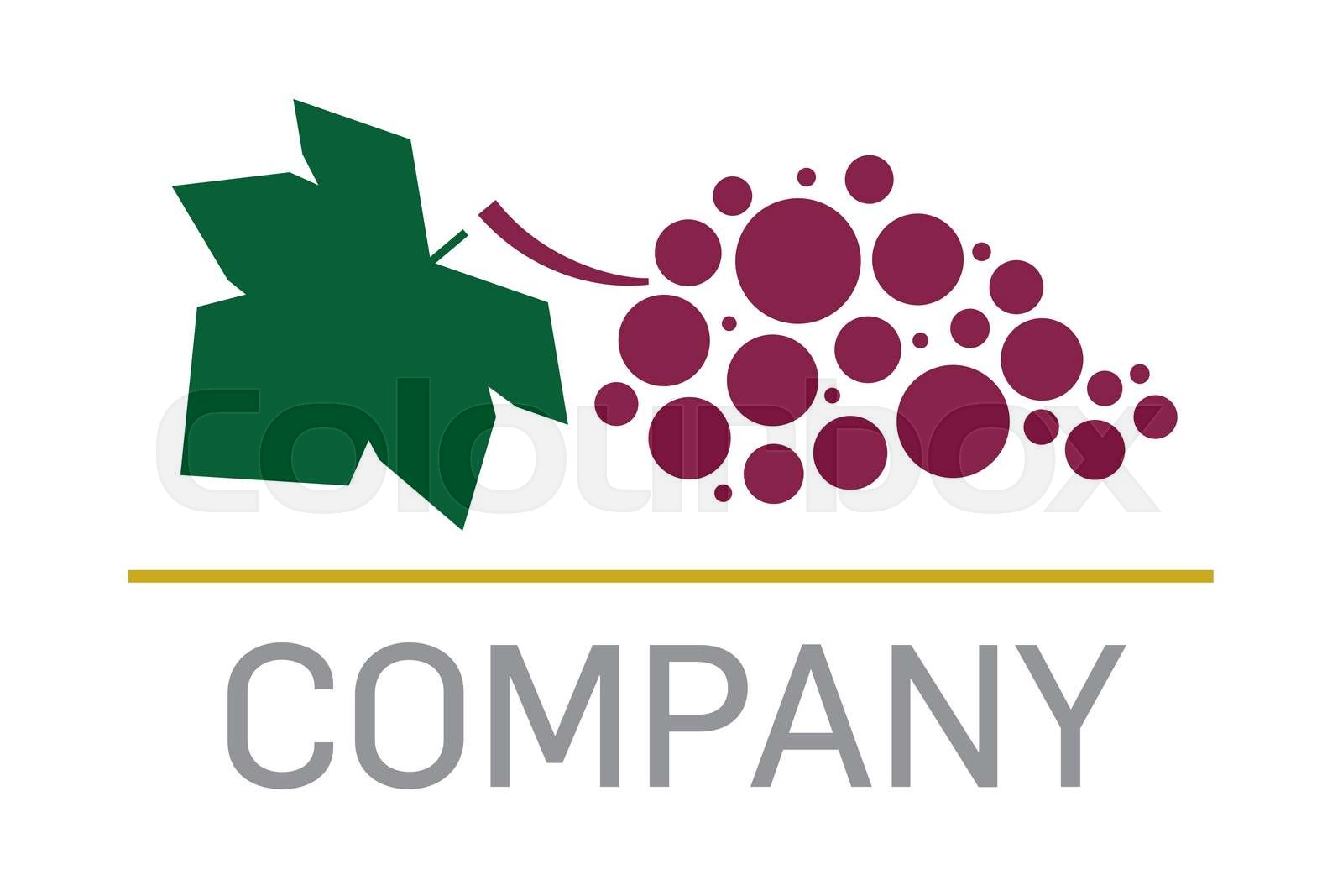 Wine Grape and Leaf Company Logo | Stock vector | Colourbox