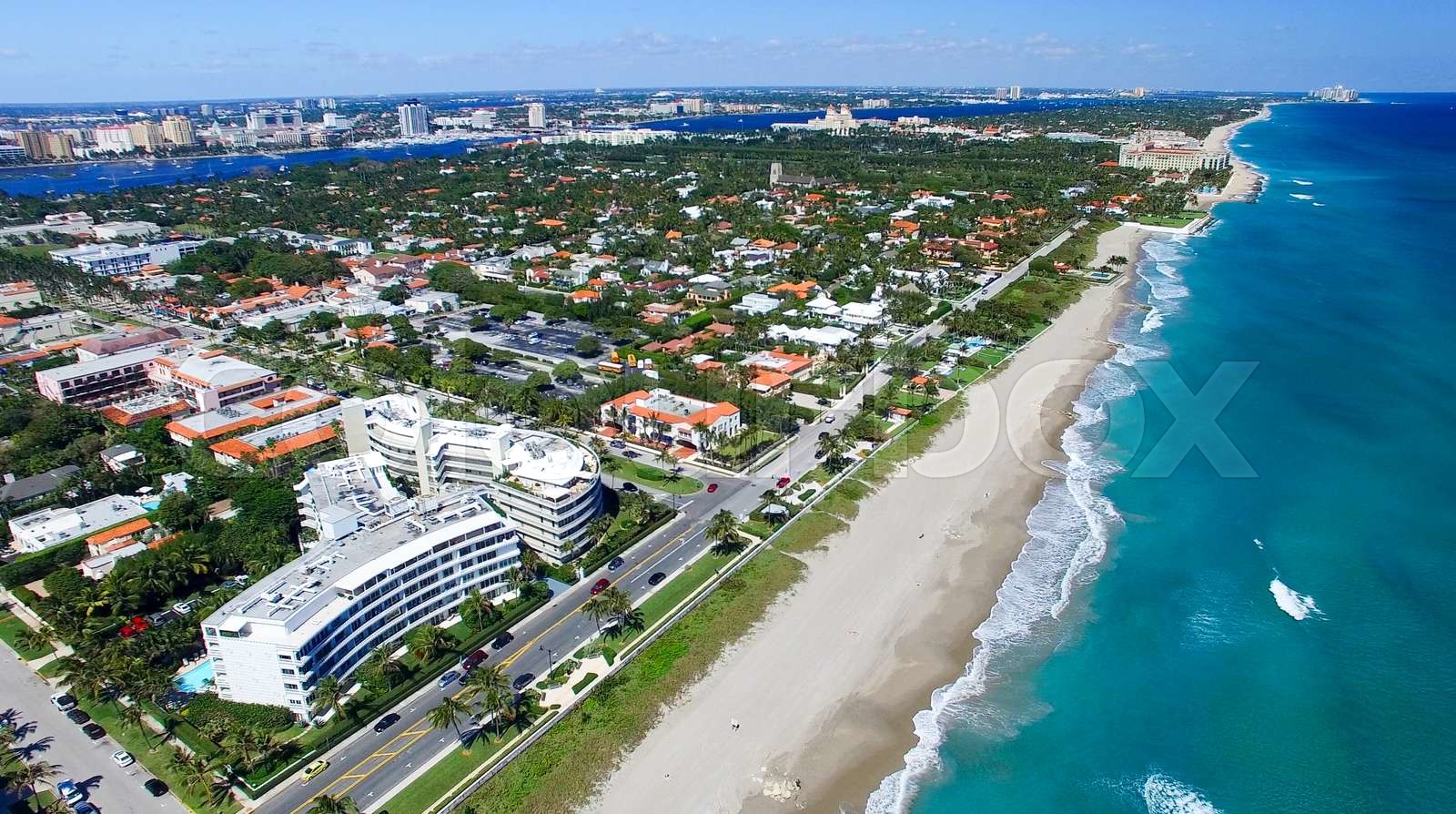 Aerial view of Palm Beach - Florida | Stock image | Colourbox