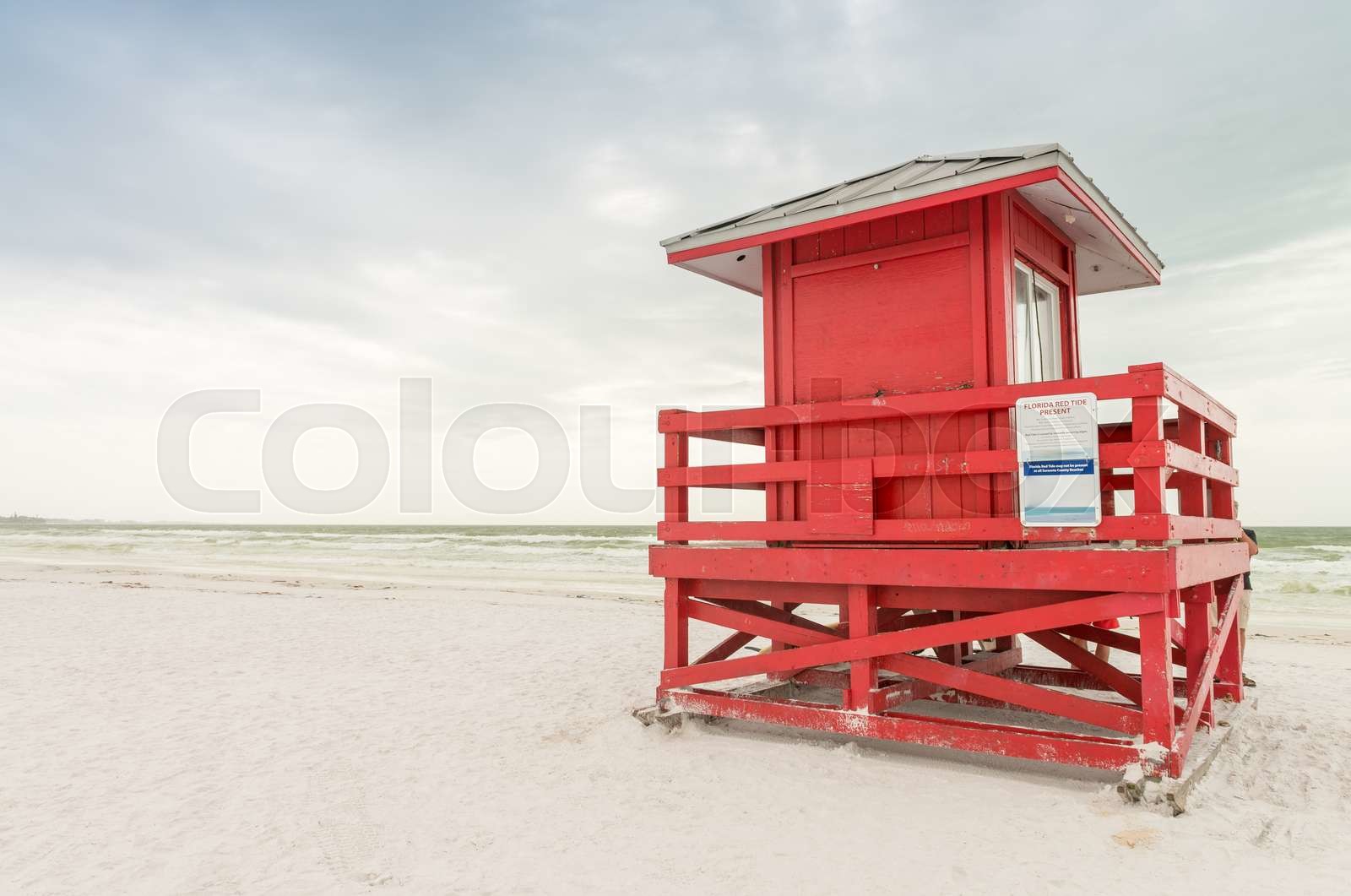 Colourful lifeguard house on the beach | Stock image | Colourbox