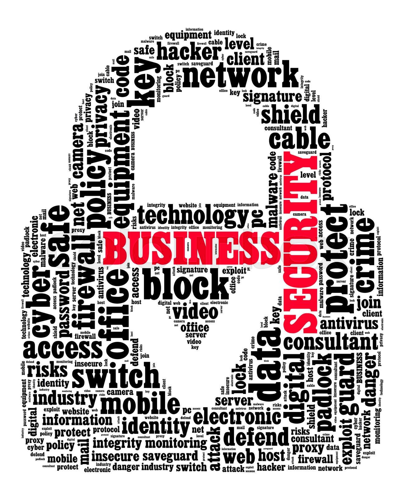 Security Word Cloud Illustration Concept Stock Image Colourbox