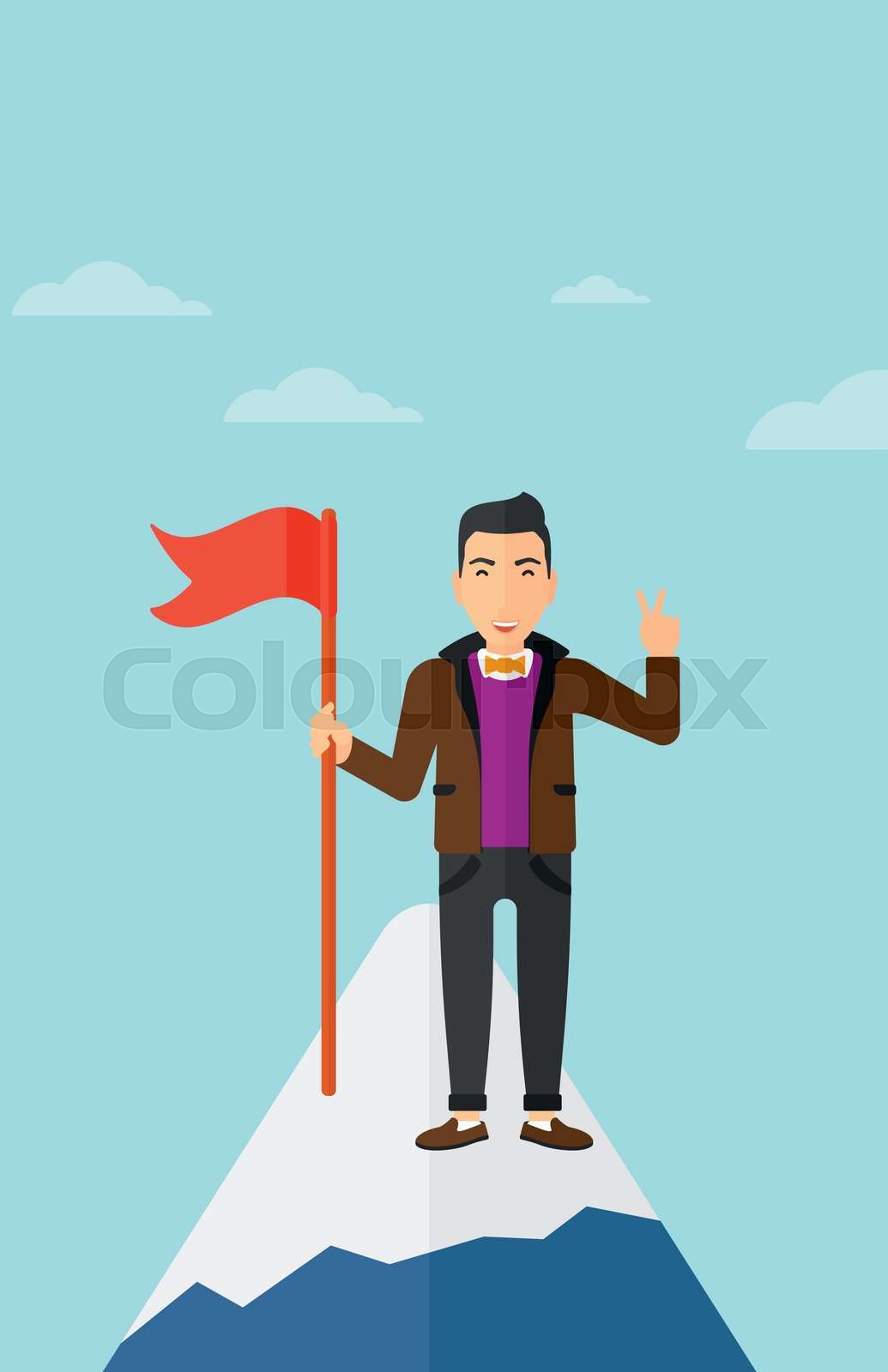 Cheerful leader man. | Stock vector | Colourbox