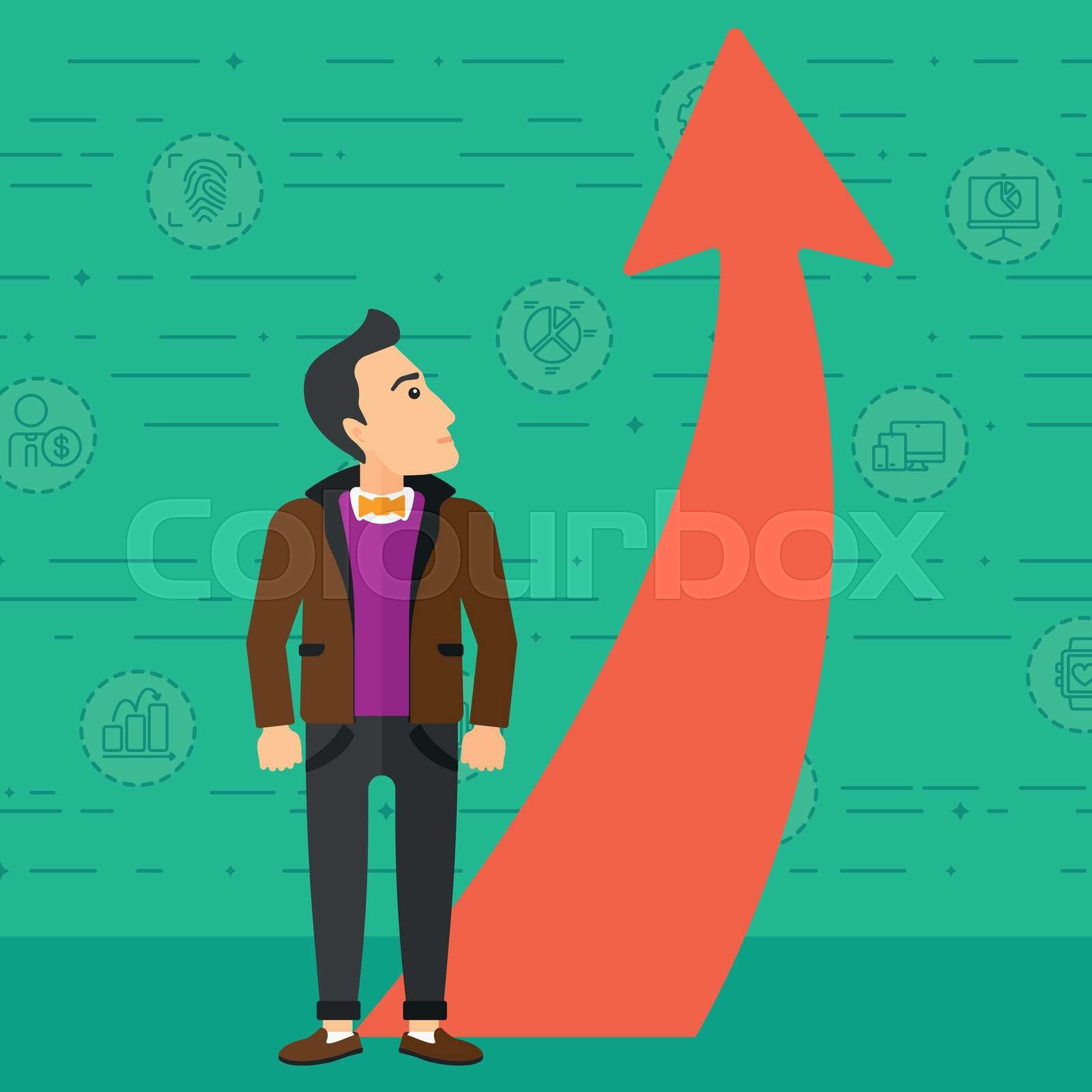 Man with arrow going up. | Stock vector | Colourbox